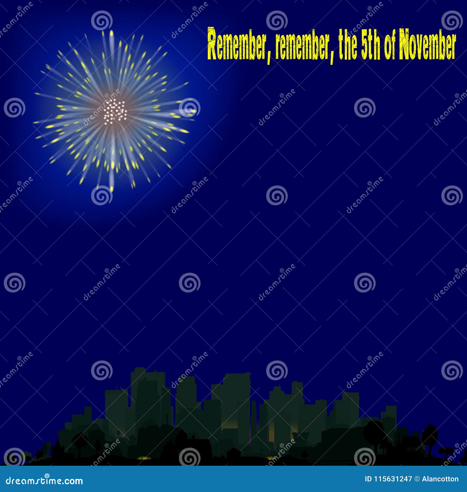 5th November Bonfire Night Celebration Background Stock Vector ...