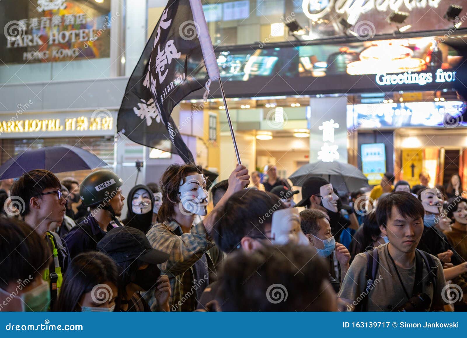 5th of November Flash Protest in Hong Kong Editorial Photography ...