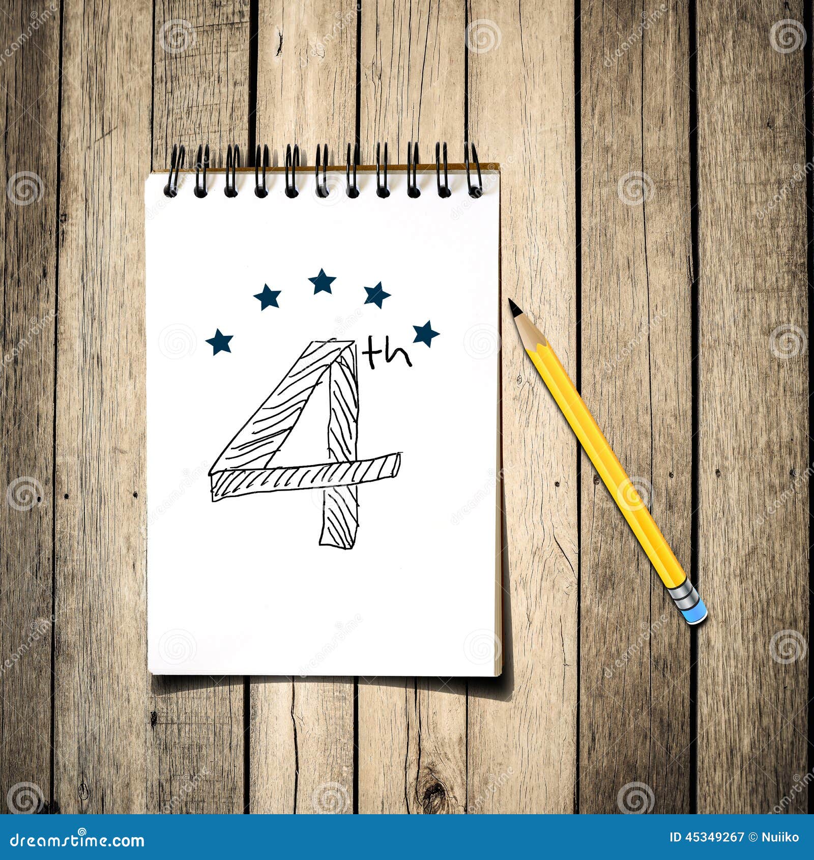 4th Number on Notebook with Pencil, Stock Image - Image of calendar ...