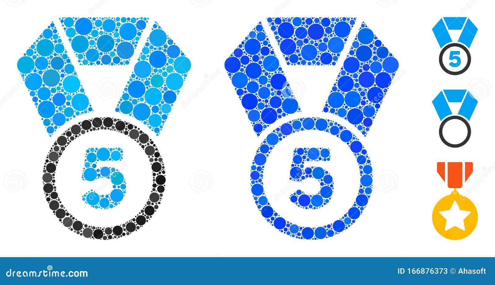 5Th Place Medal Mosaic Icon of Spheric Items Stock Illustration ...