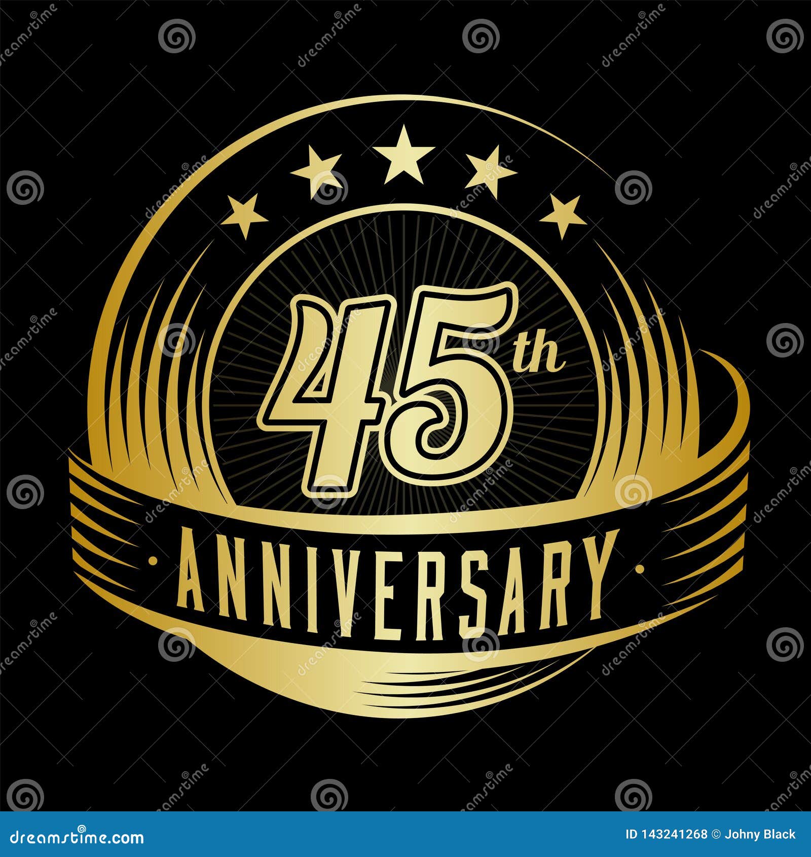 45 Years Anniversary Design Template. 45th Anniversary Celebrating Logo ...