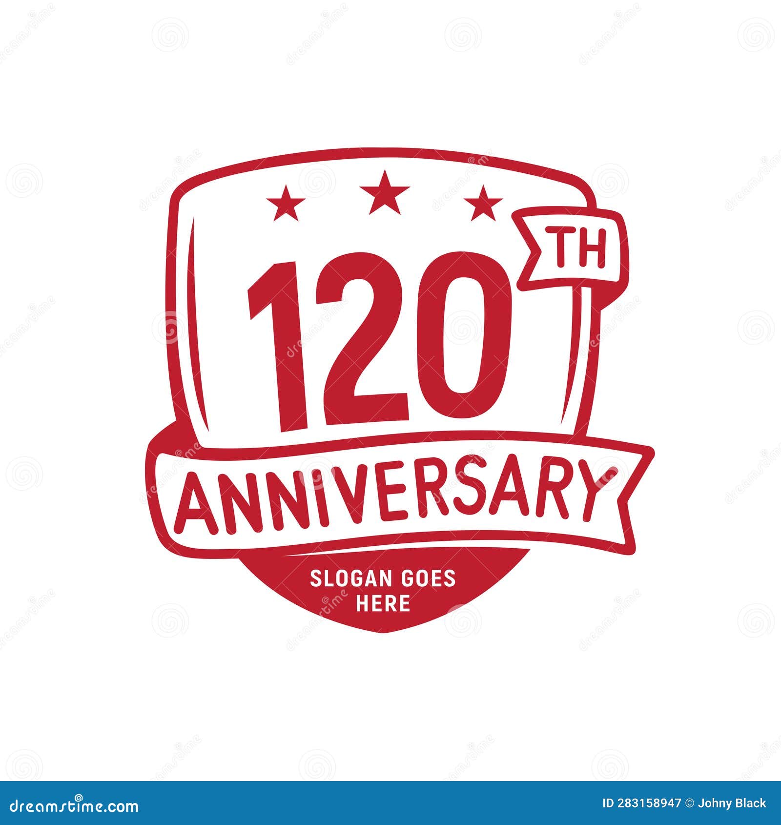120 Years Anniversary Celebration Shield Design Template. 120th ...