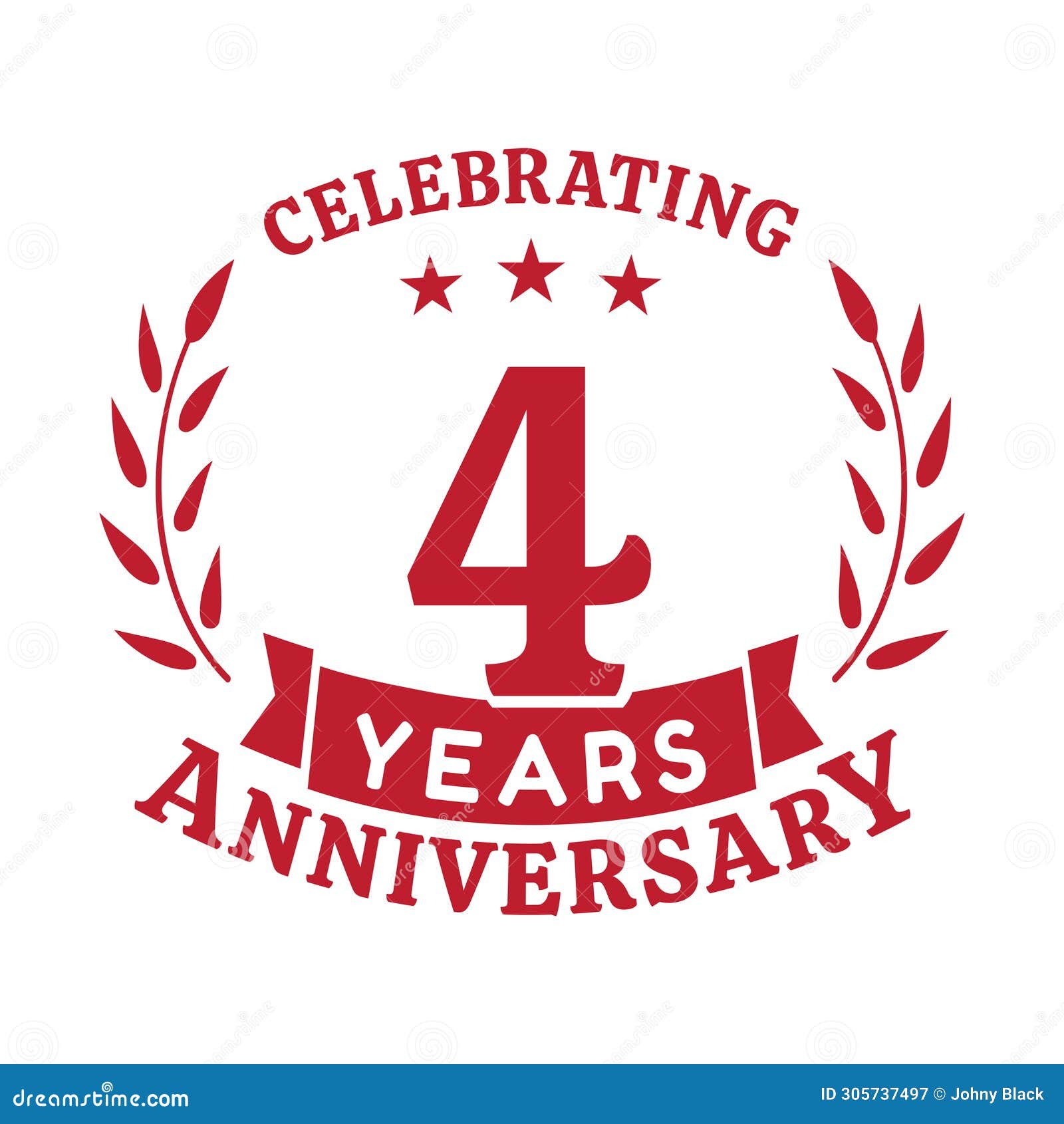 4 Years Anniversary Celebration Logotype. 4th Anniversary Logo. Vector ...