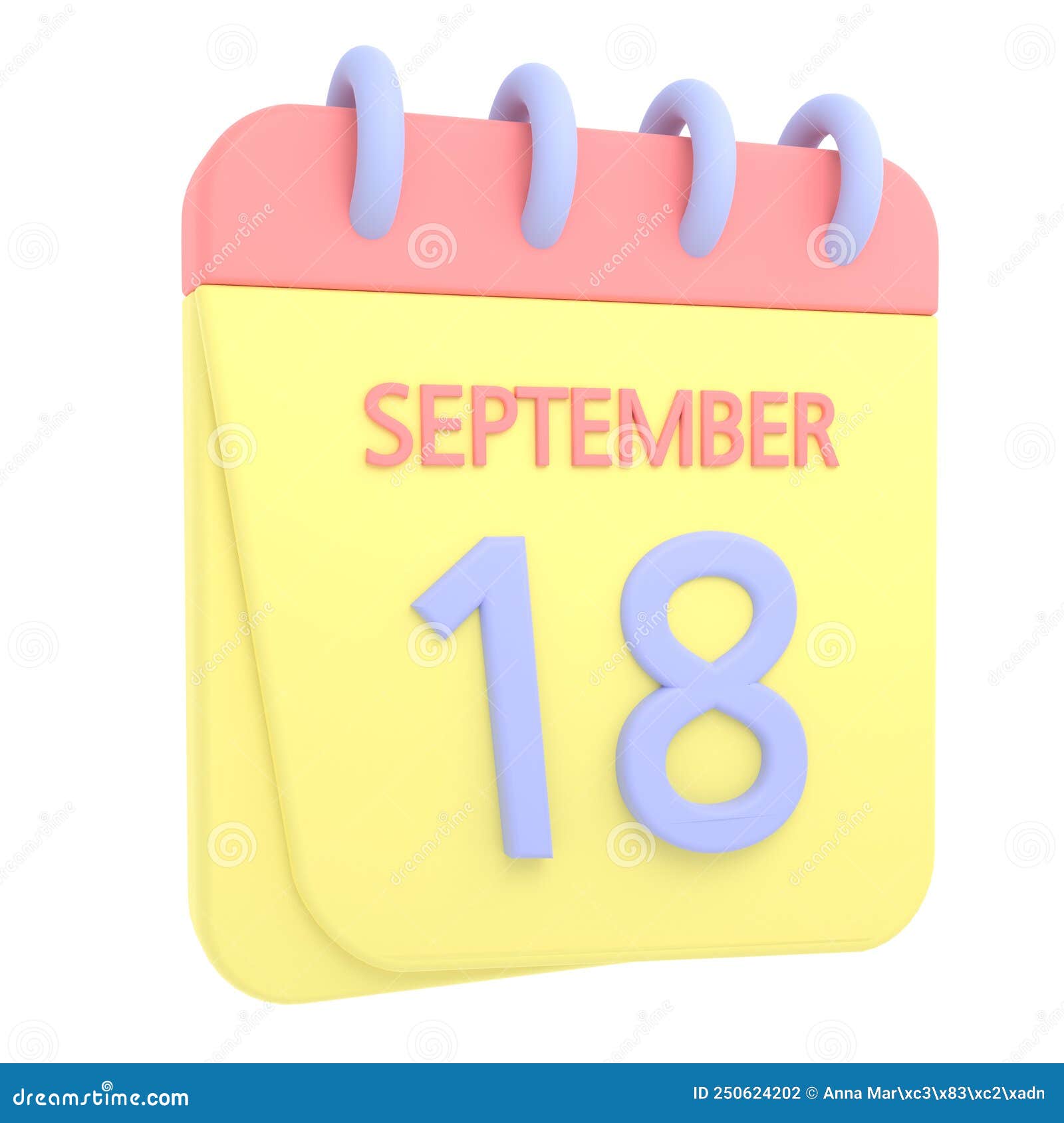 18th September 3D Calendar Icon Stock Illustration - Illustration of ...