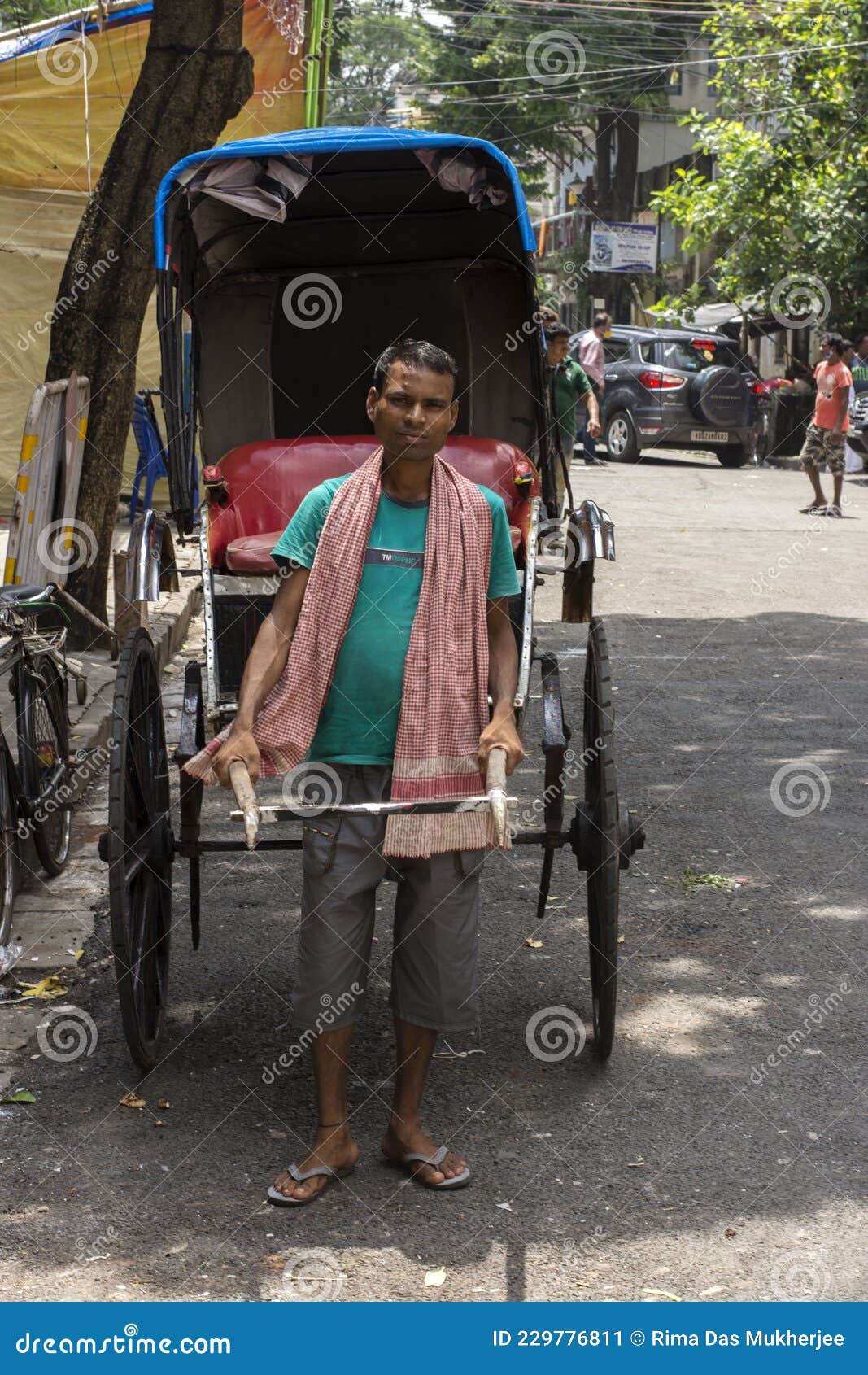 10th September, 2021, Kolkata, West Bengal, India: a Rickshaw Puller ...