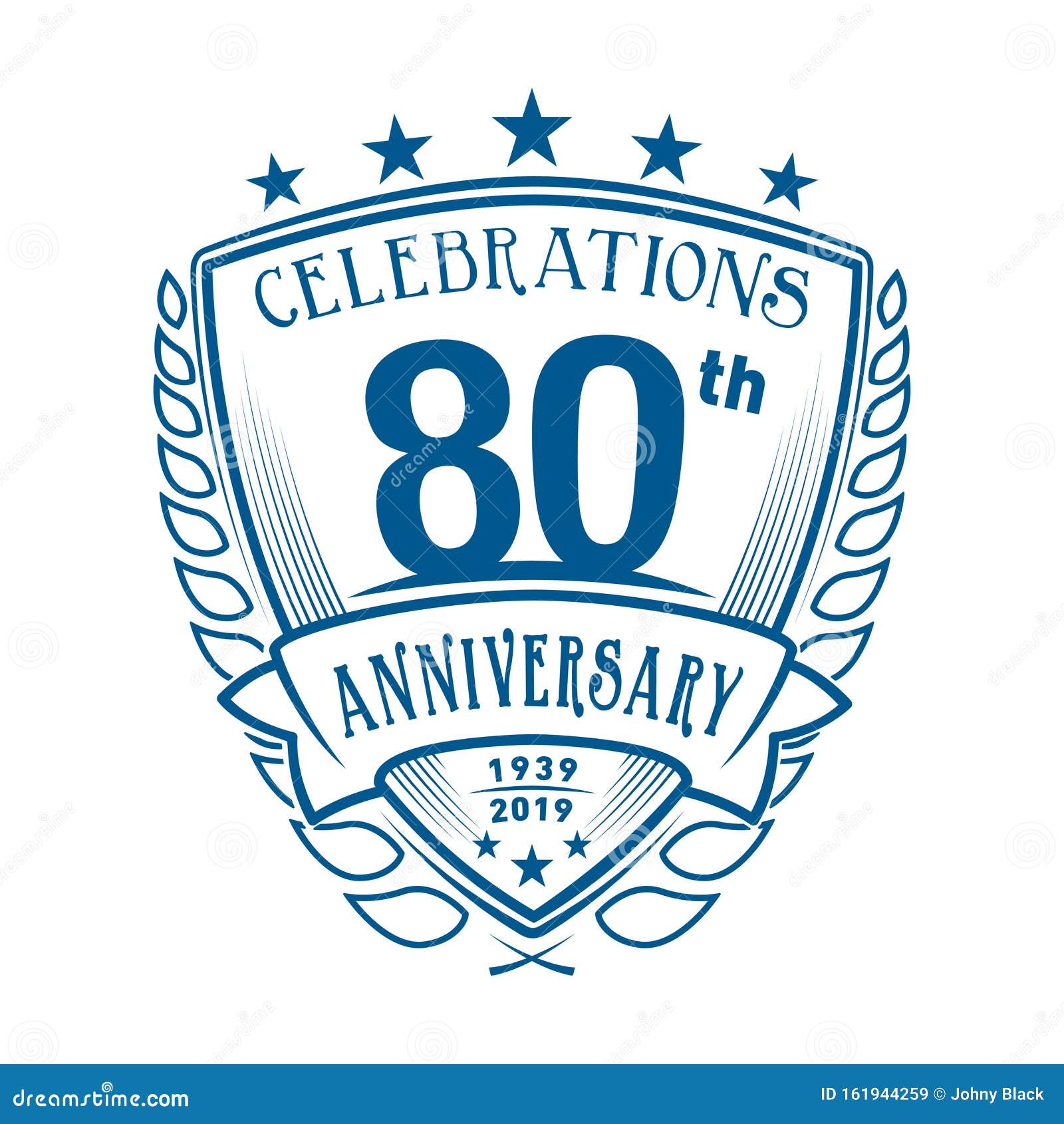 80th Shield Anniversary Logo. 80th Vector and Illustration. Stock ...