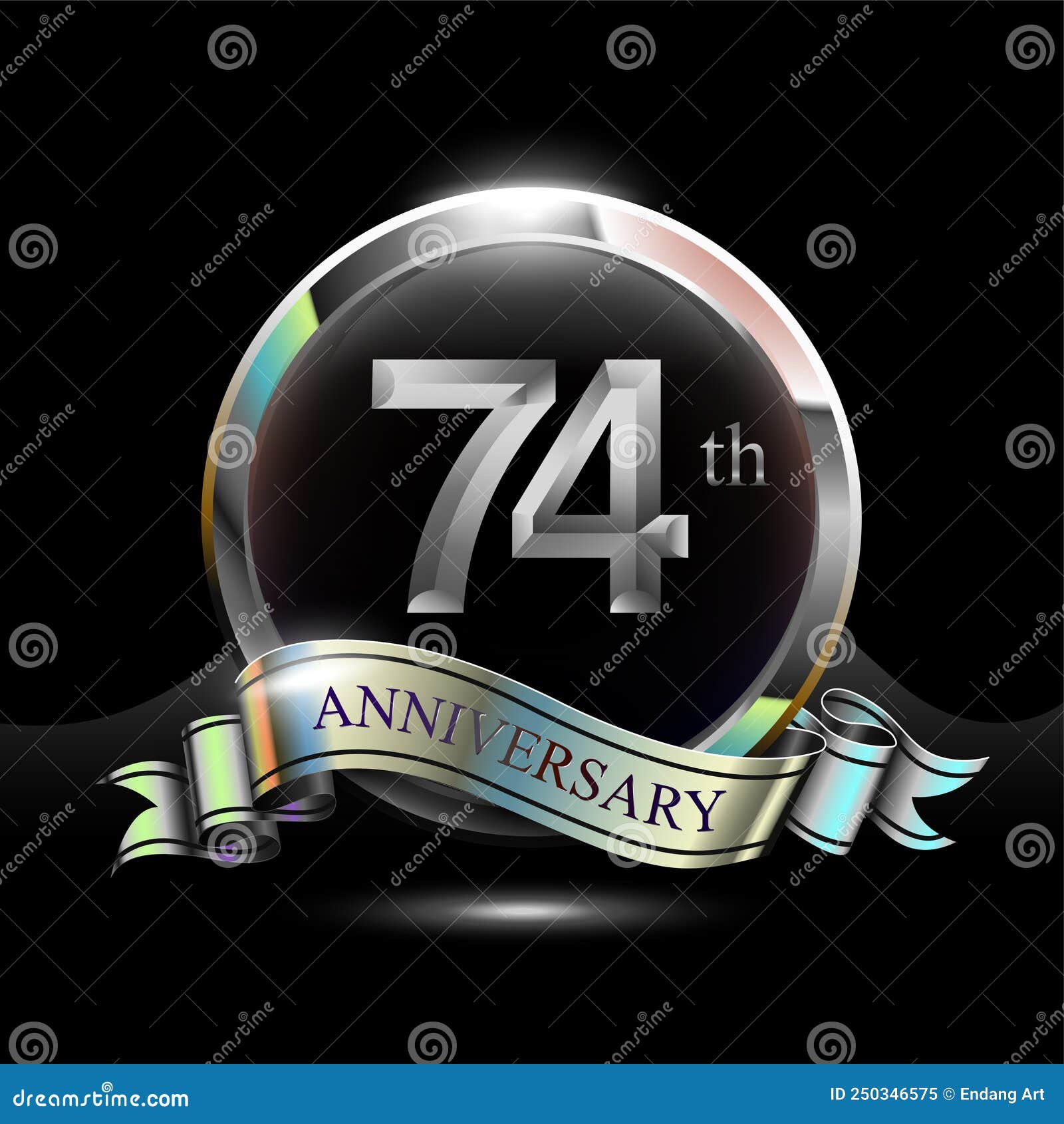 74th Silver Anniversary Logo Stock Vector - Illustration of logo, happy ...
