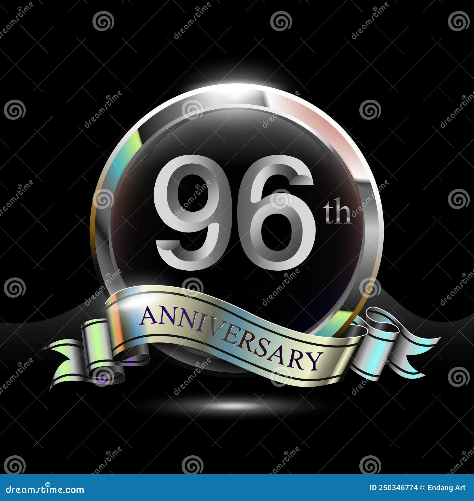 96th Silver Anniversary Logo Stock Vector - Illustration of medal ...
