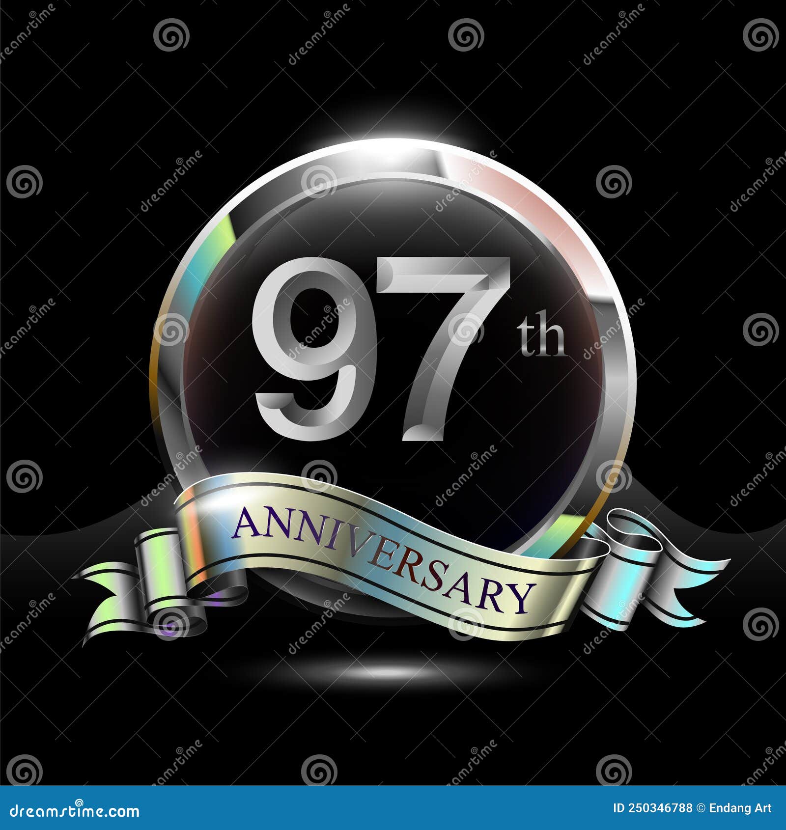 97th Silver Anniversary Logo Stock Vector - Illustration of birthday ...
