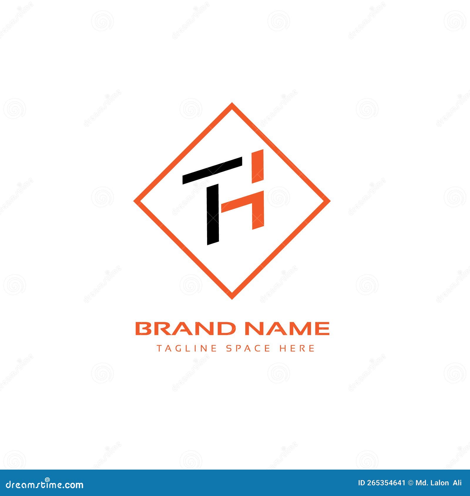 TH Text Logo Design stock vector. Illustration of diagram - 265354641