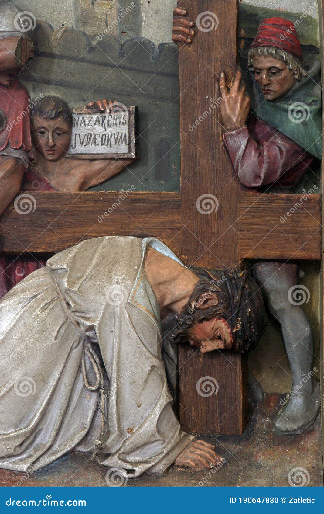 7th Stations of the Cross, Jesus Falls the Second Time Stock Photo ...