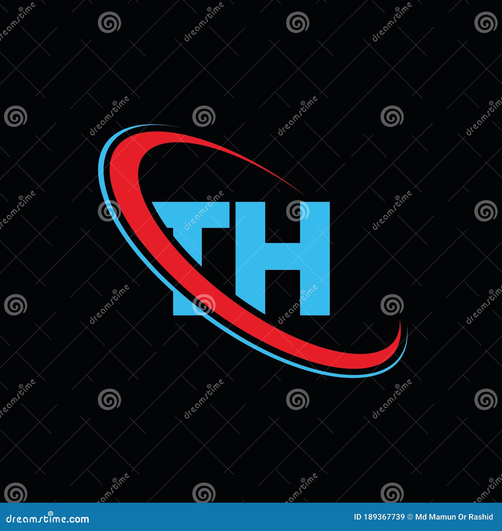 TH T H Letter Logo Design. Initial Letter TH Linked Circle Uppercase ...