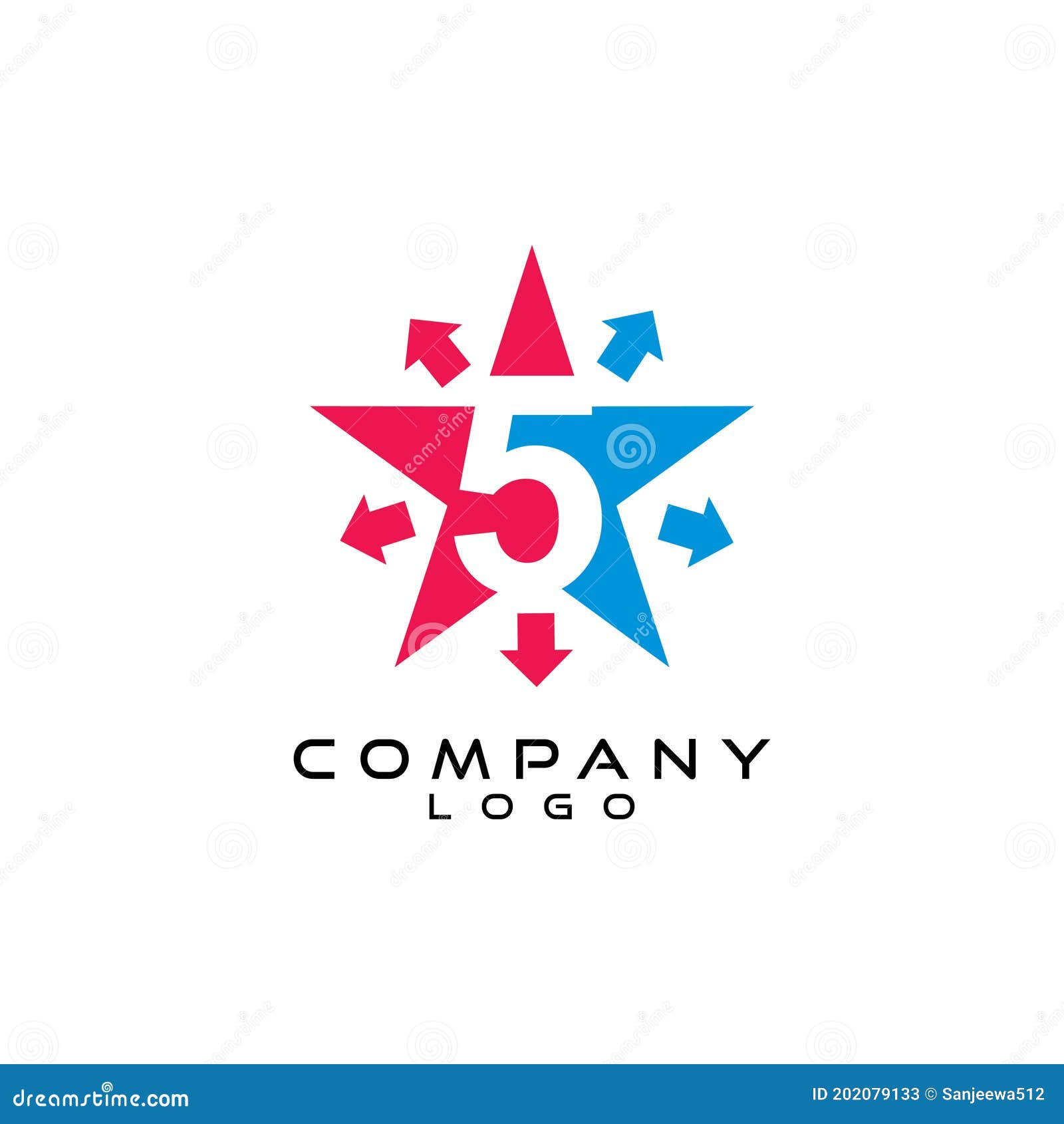 5th Way with Star Logo Design Vector Stock Vector - Illustration of ...