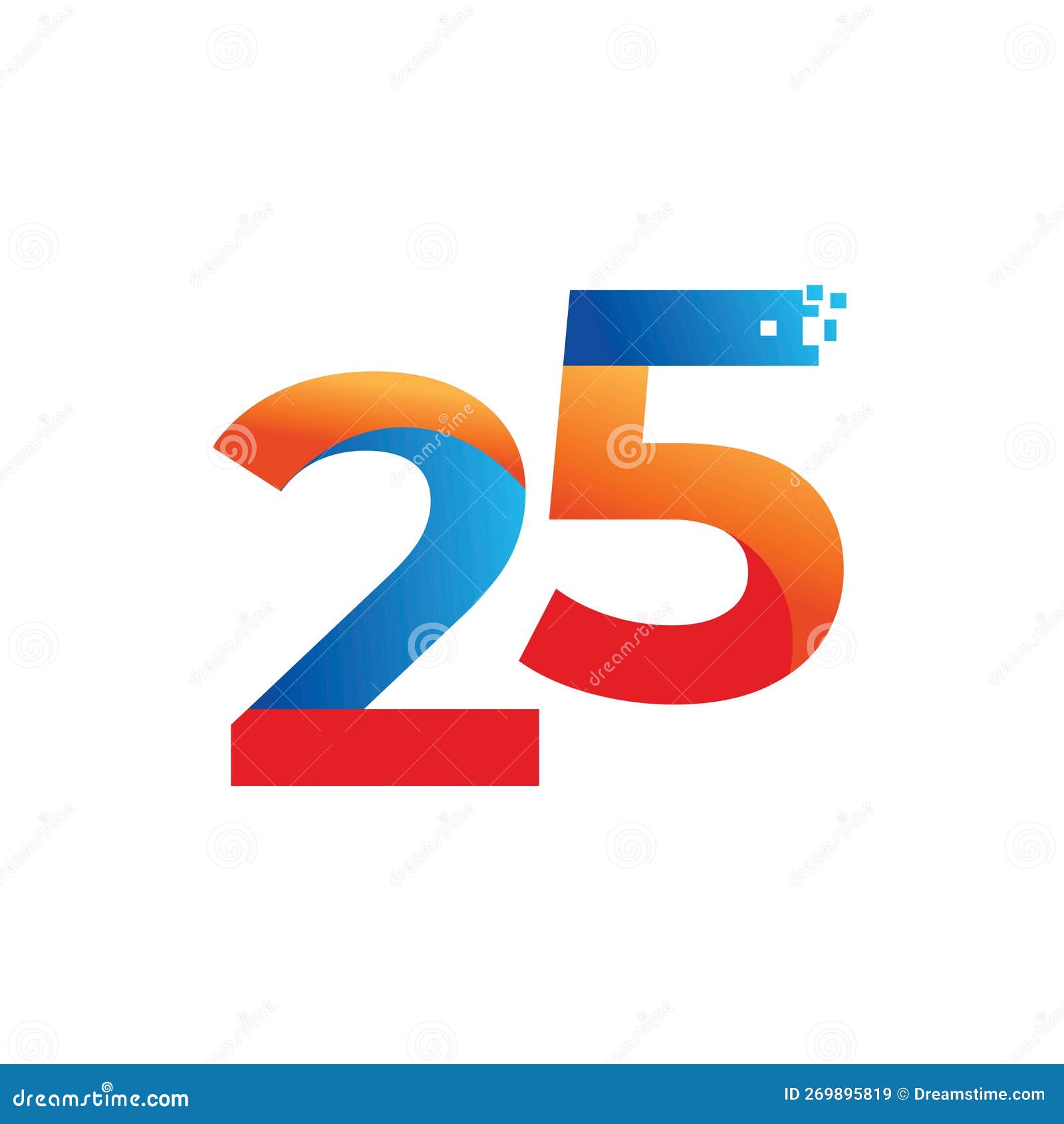 25th Year Anniversary Celebration Logo Design Stock Vector ...
