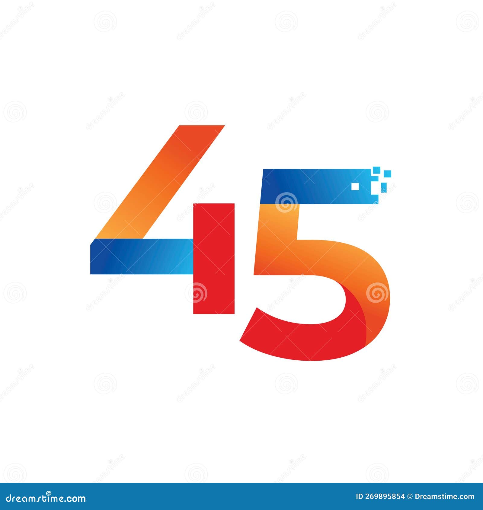 45th Year Anniversary Celebration Logo Design Stock Vector ...