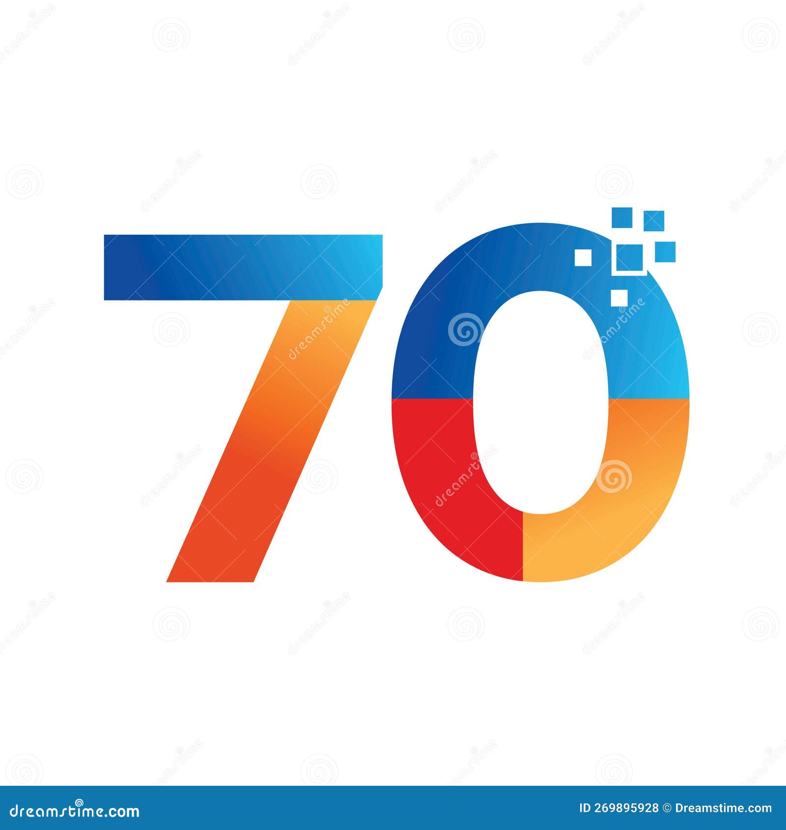 70th Year Anniversary Celebration Logo Design Stock Vector ...