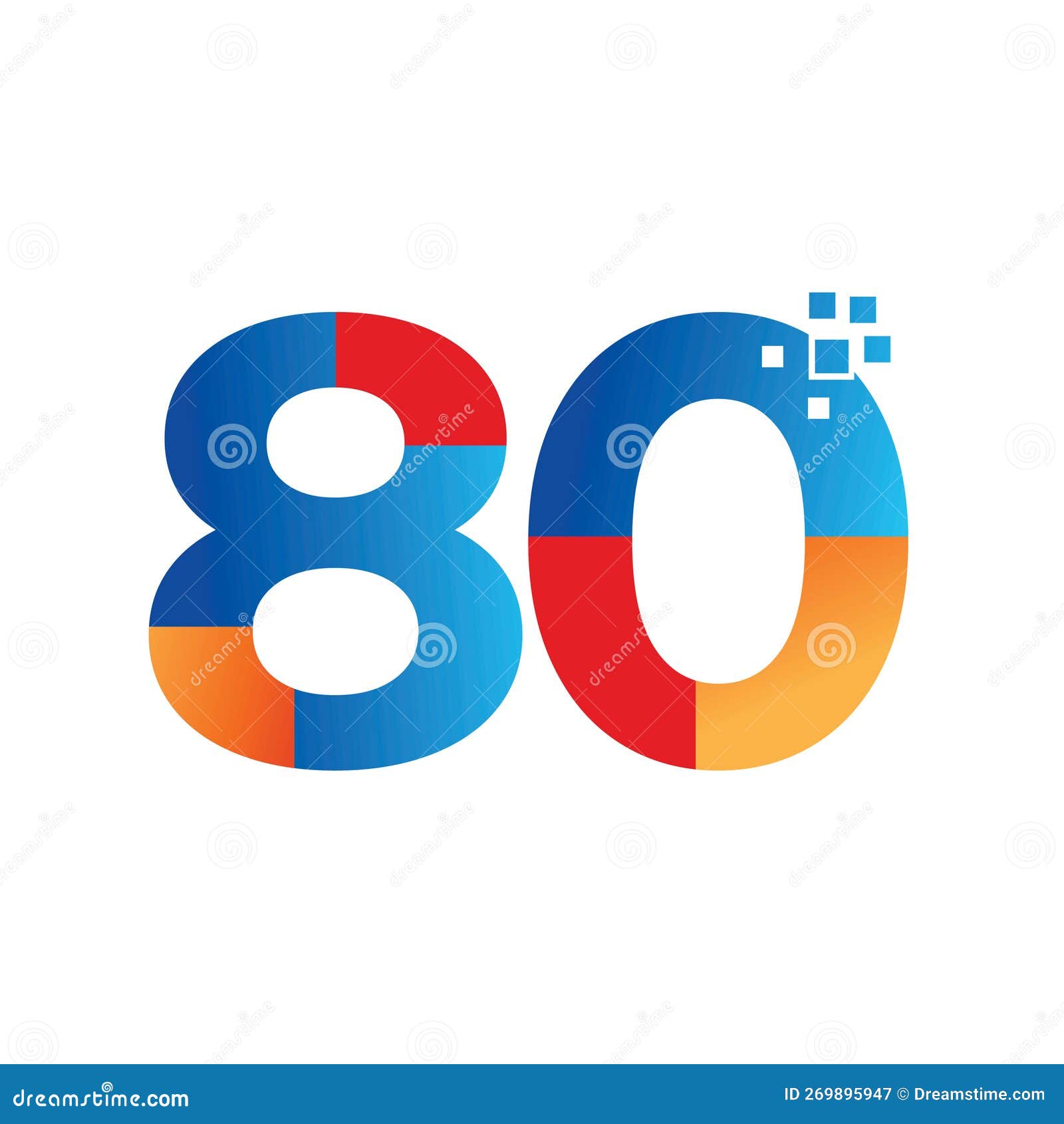 80th Year Anniversary Background Cartoon Vector | CartoonDealer.com ...