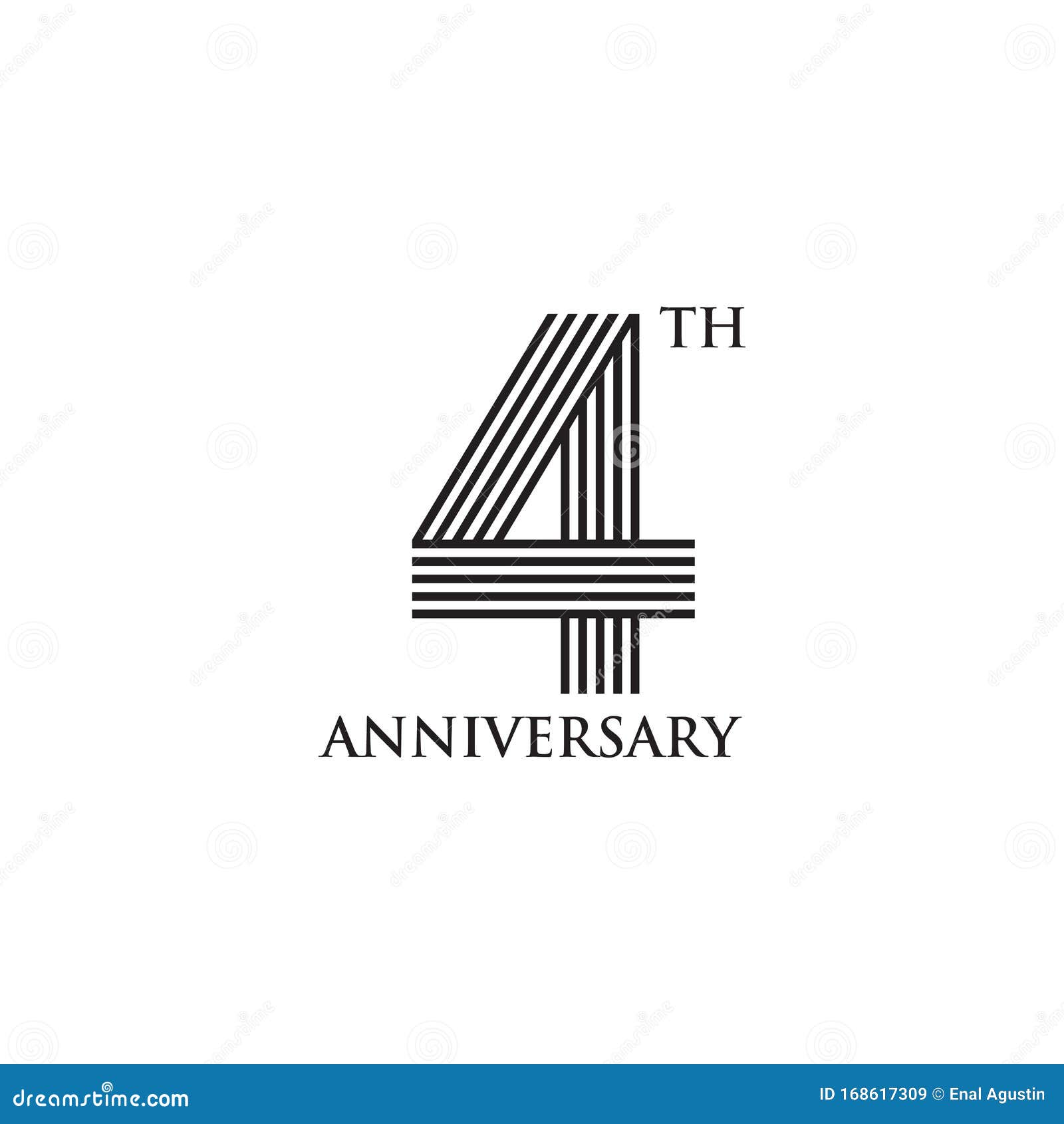 4th Year Anniversary Emblem Logo Design Template Stock Vector ...