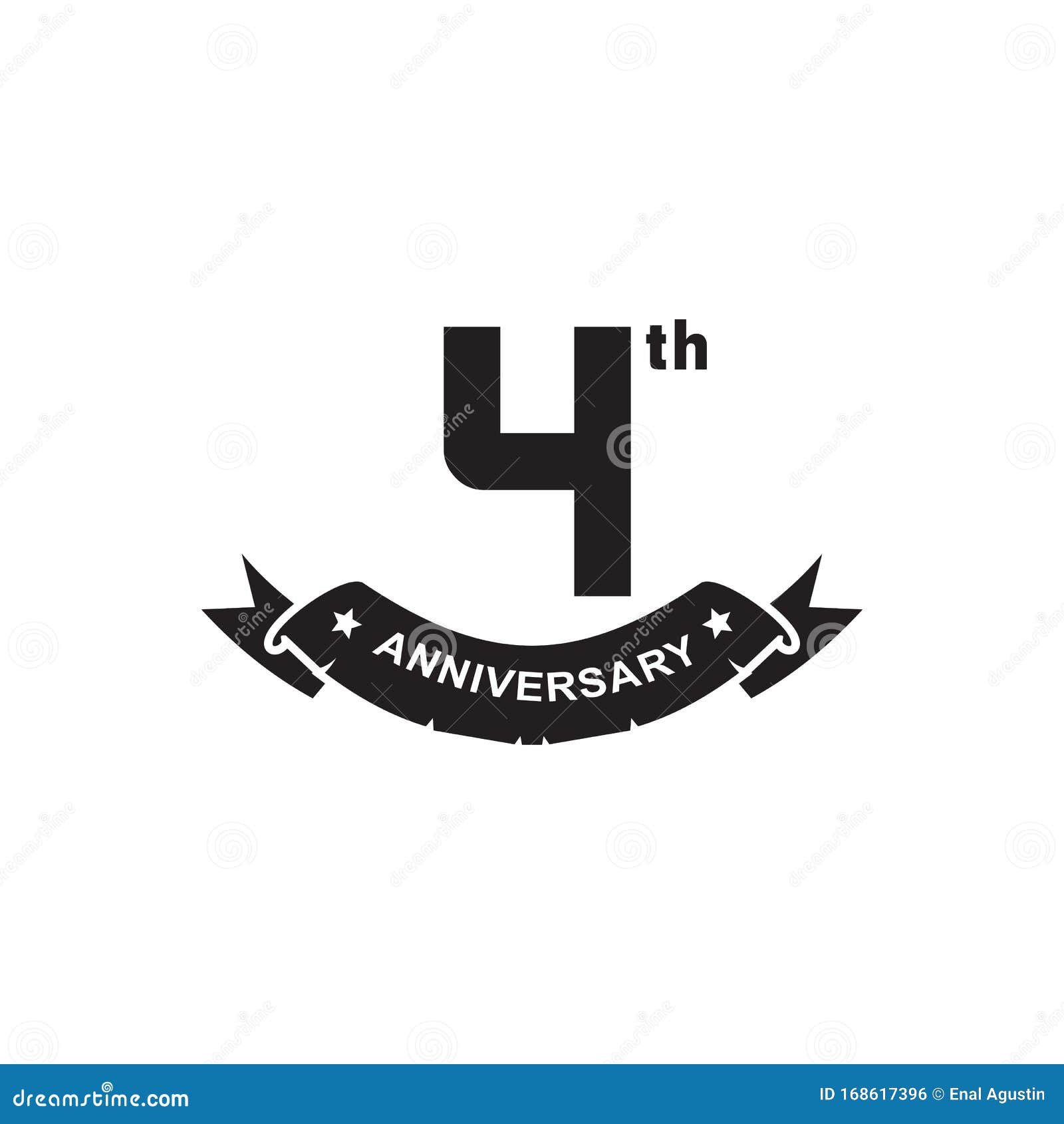 4th Year Anniversary Emblem Logo Design Template Stock Vector ...