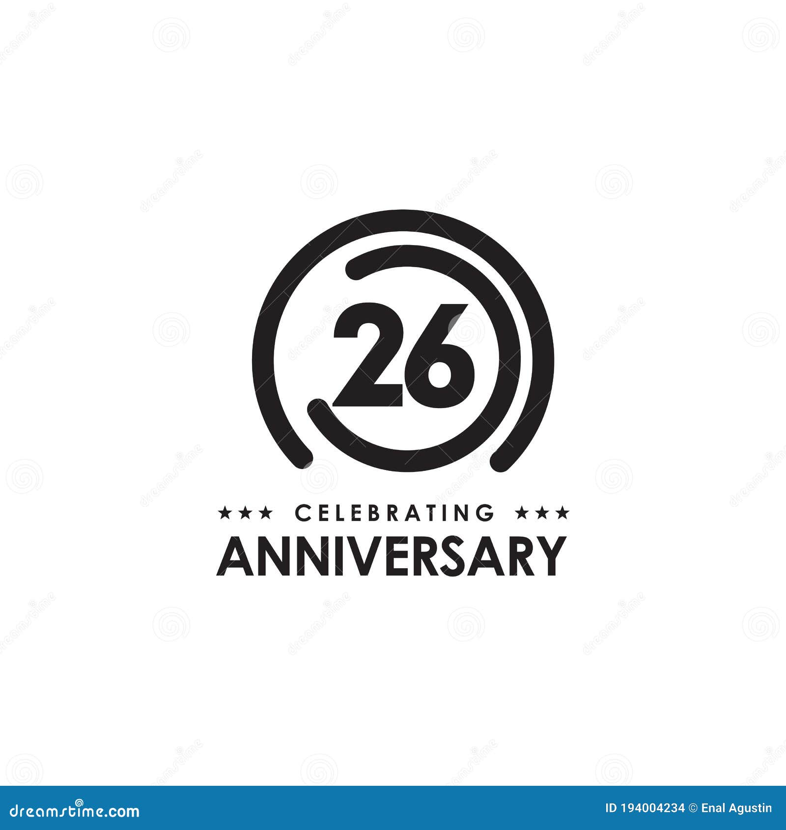 26th Year Anniversary Emblem Logo Design Template Stock Vector ...