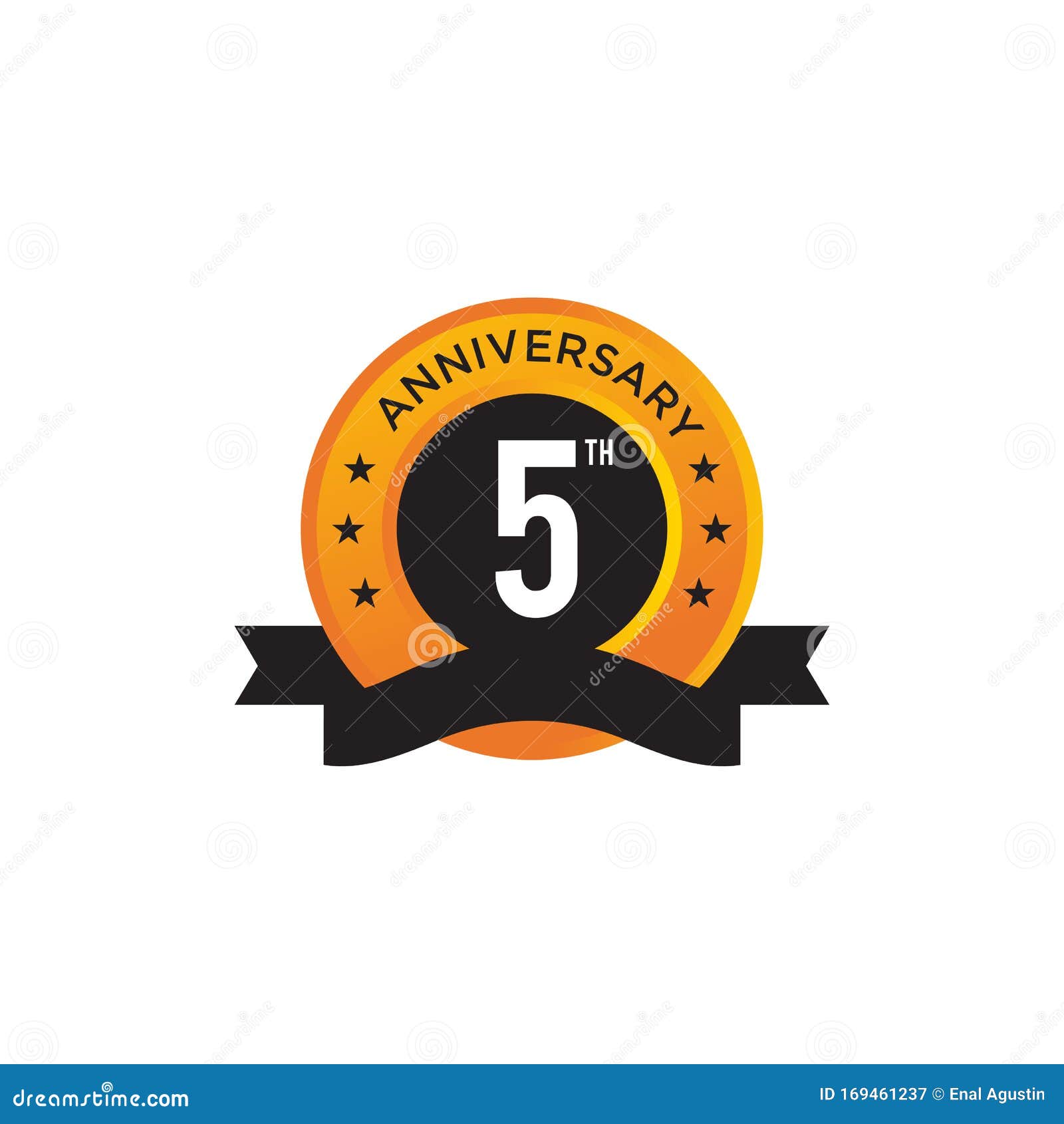 5th Year Anniversary Emblem Logo Design Vector Template Stock Vector ...
