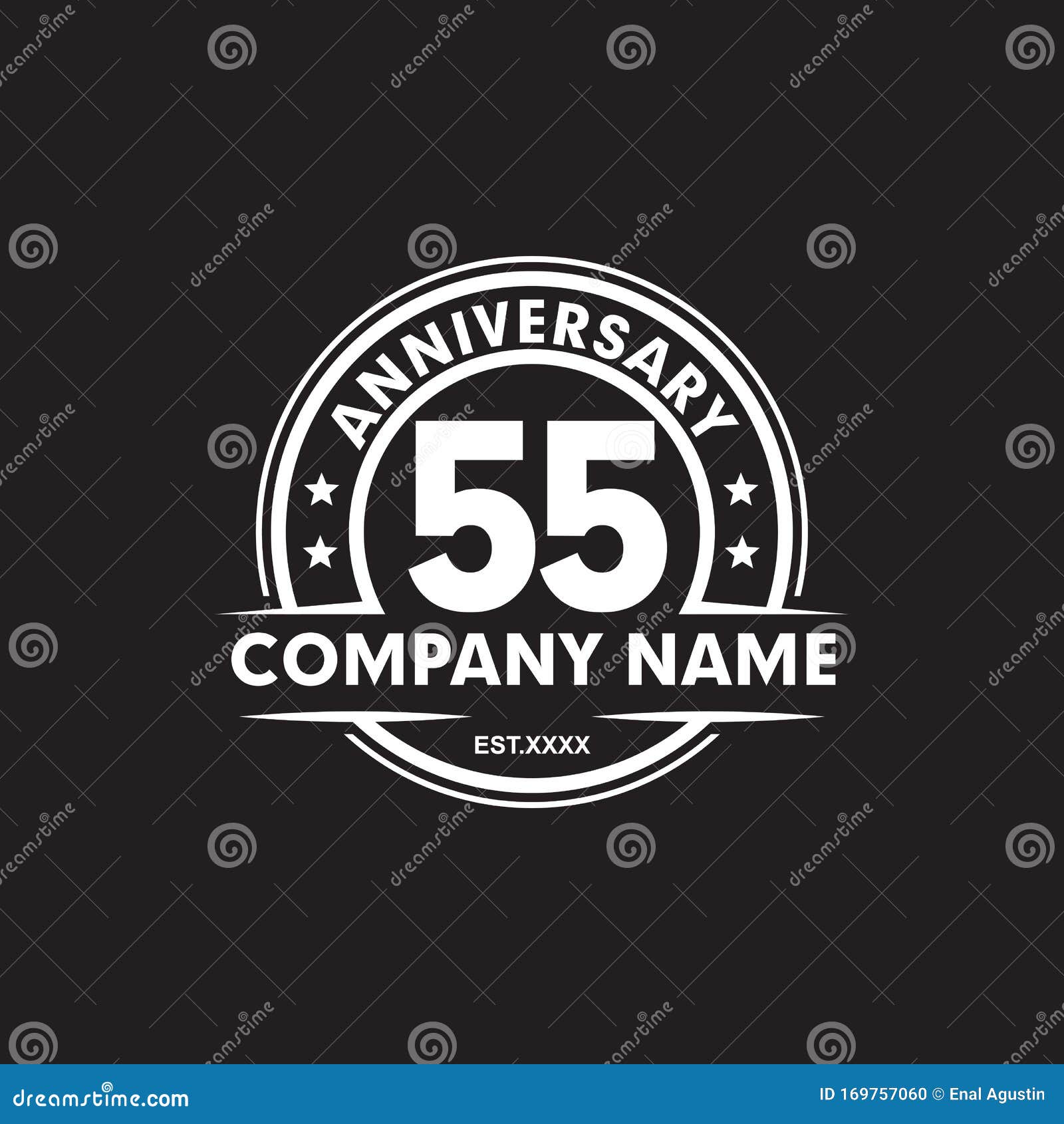 55th Year Anniversary Emblem Logo Design Vector Template Stock Vector ...