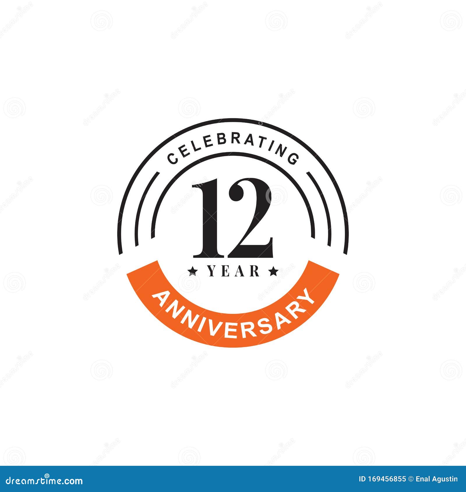 12th Year Anniversary Emblem Logo Design Vector Template Stock Vector ...