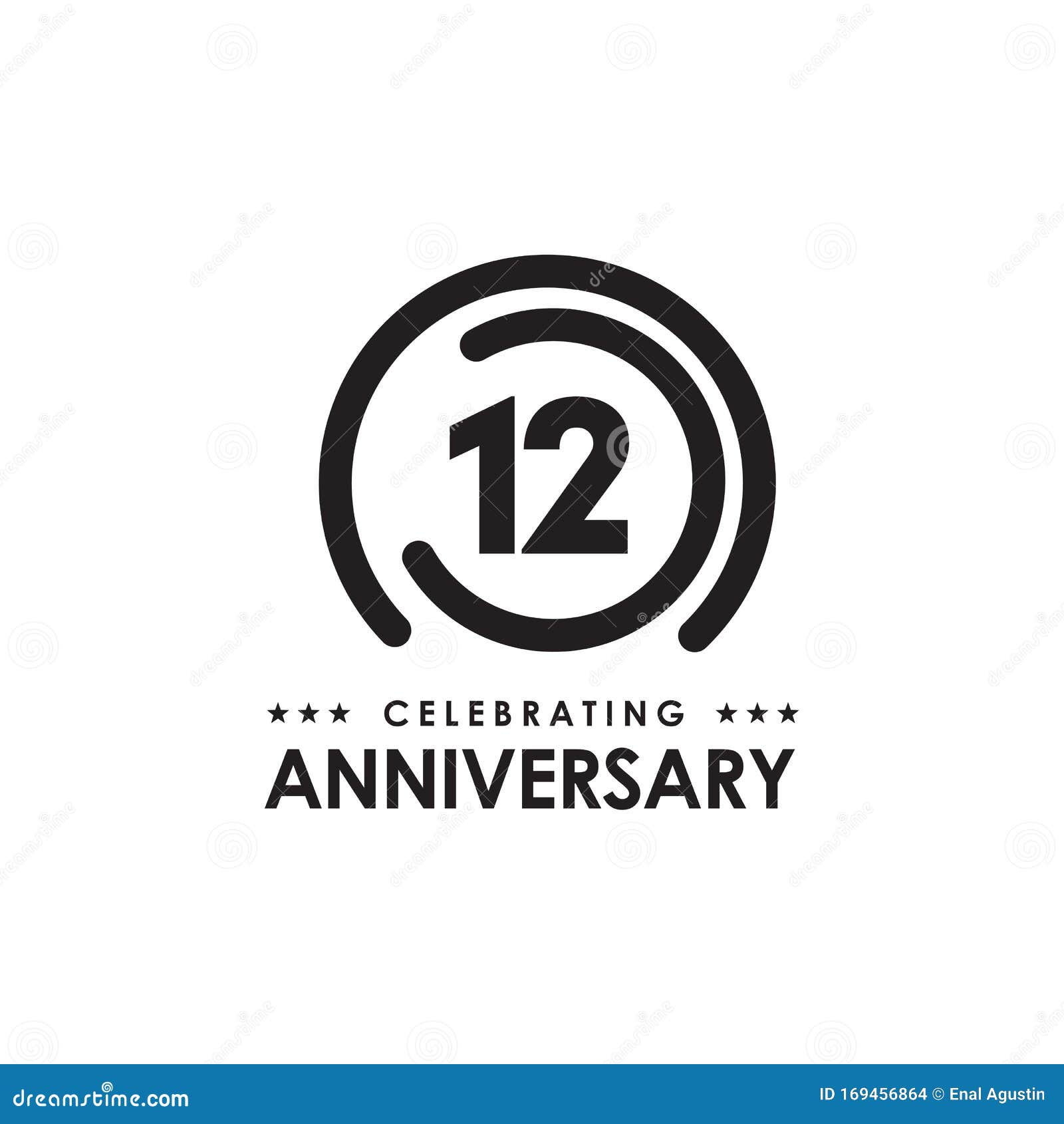 12th Year Anniversary Emblem Logo Design Vector Template Stock Vector ...