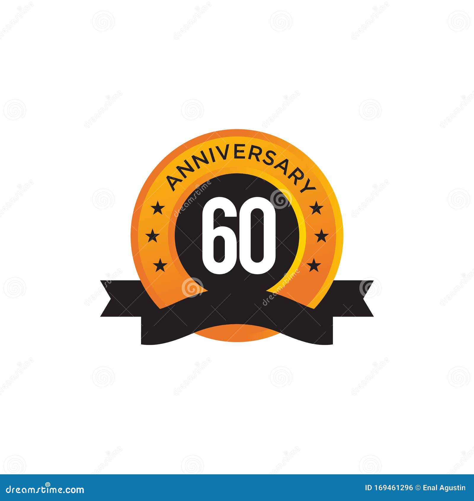 60th Year Anniversary Emblem Logo Design Vector Template Stock Vector ...