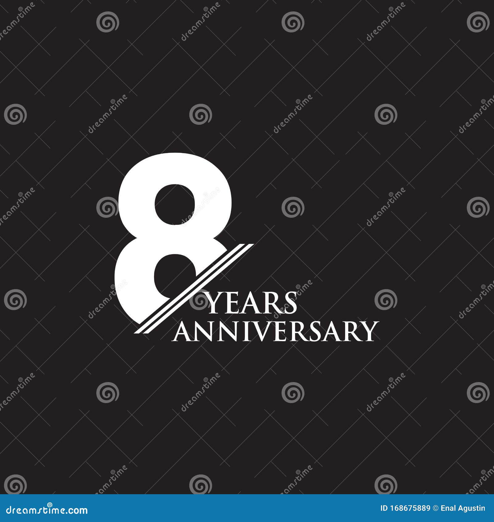 8th Year Anniversary Emblem Logo Design Vector Template Stock Vector ...
