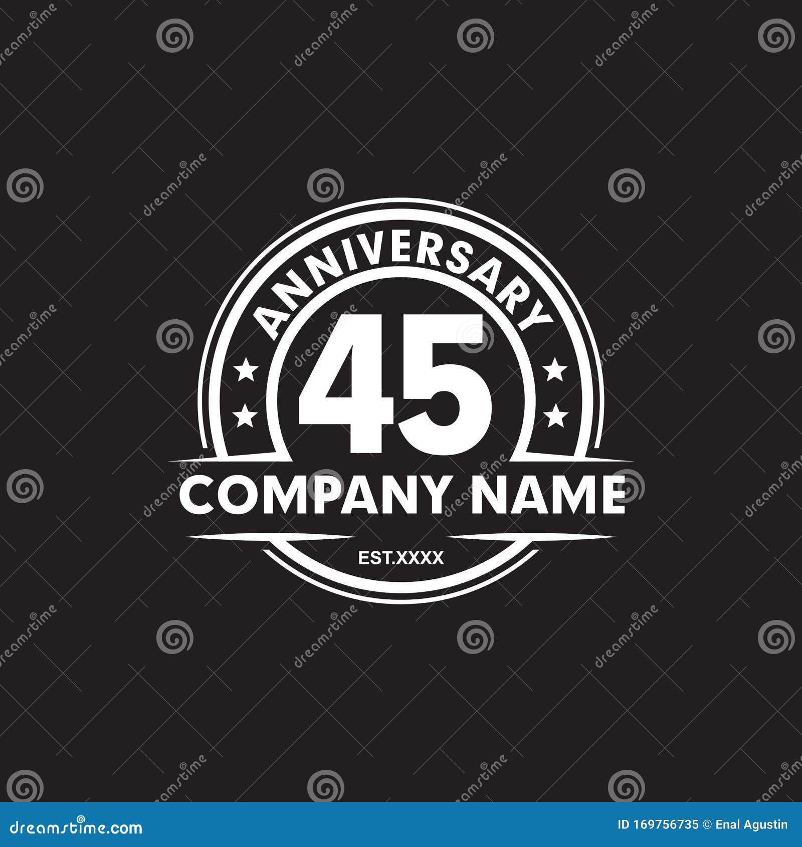 45th Year Anniversary Emblem Logo Design Vector Template Stock Vector ...