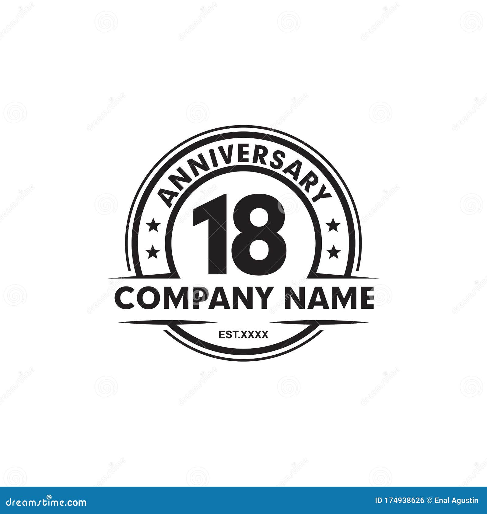 18th Year Anniversary Logo Design Template Stock Vector - Illustration ...