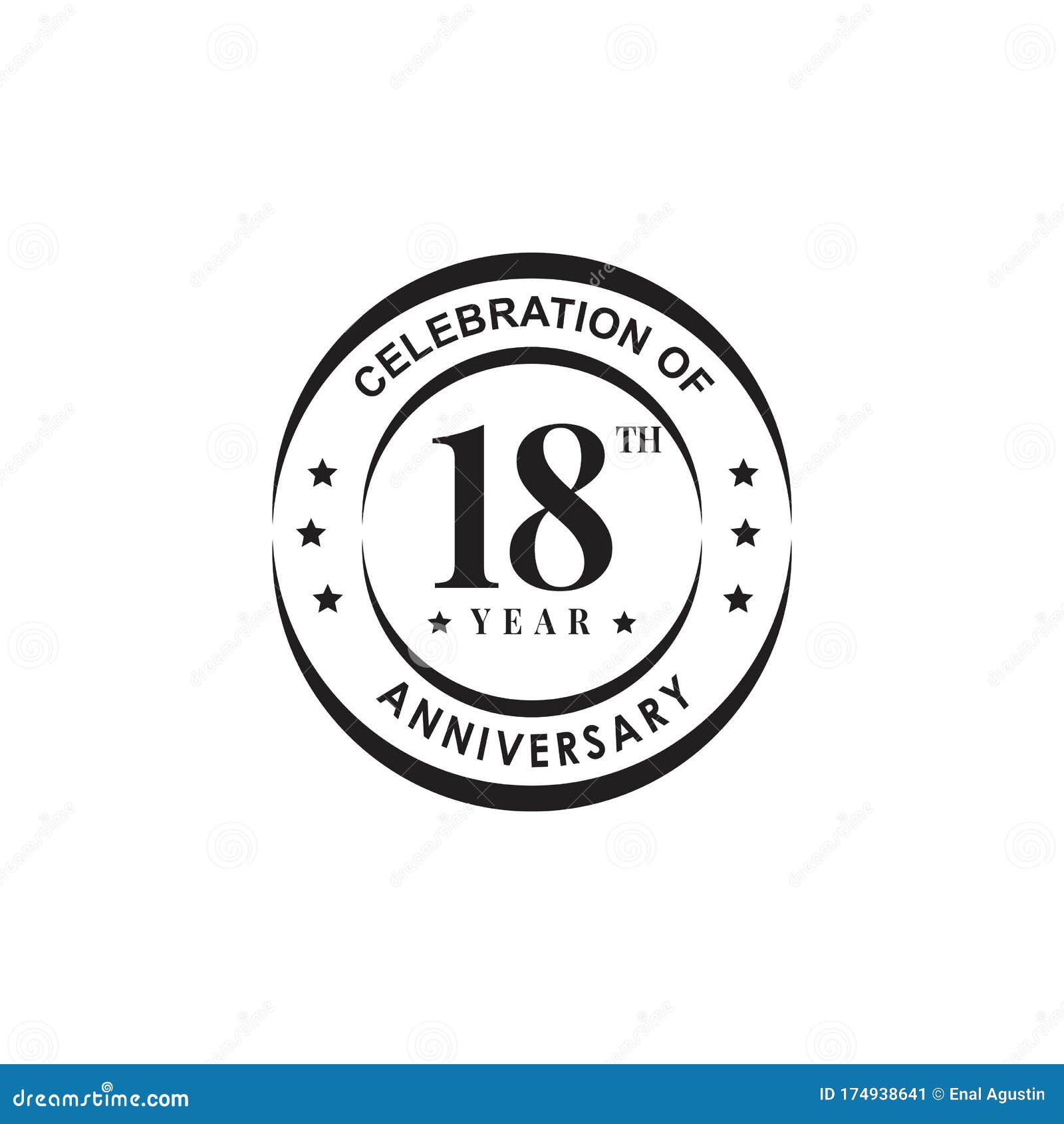 18th Year Anniversary Logo Design Template Stock Vector - Illustration ...