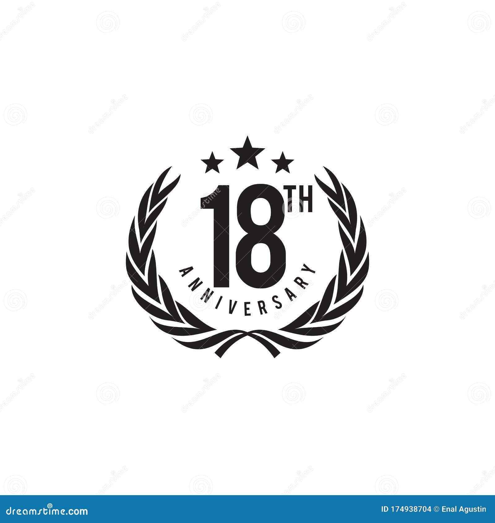 18th Year Anniversary Logo Design Template Stock Vector - Illustration ...