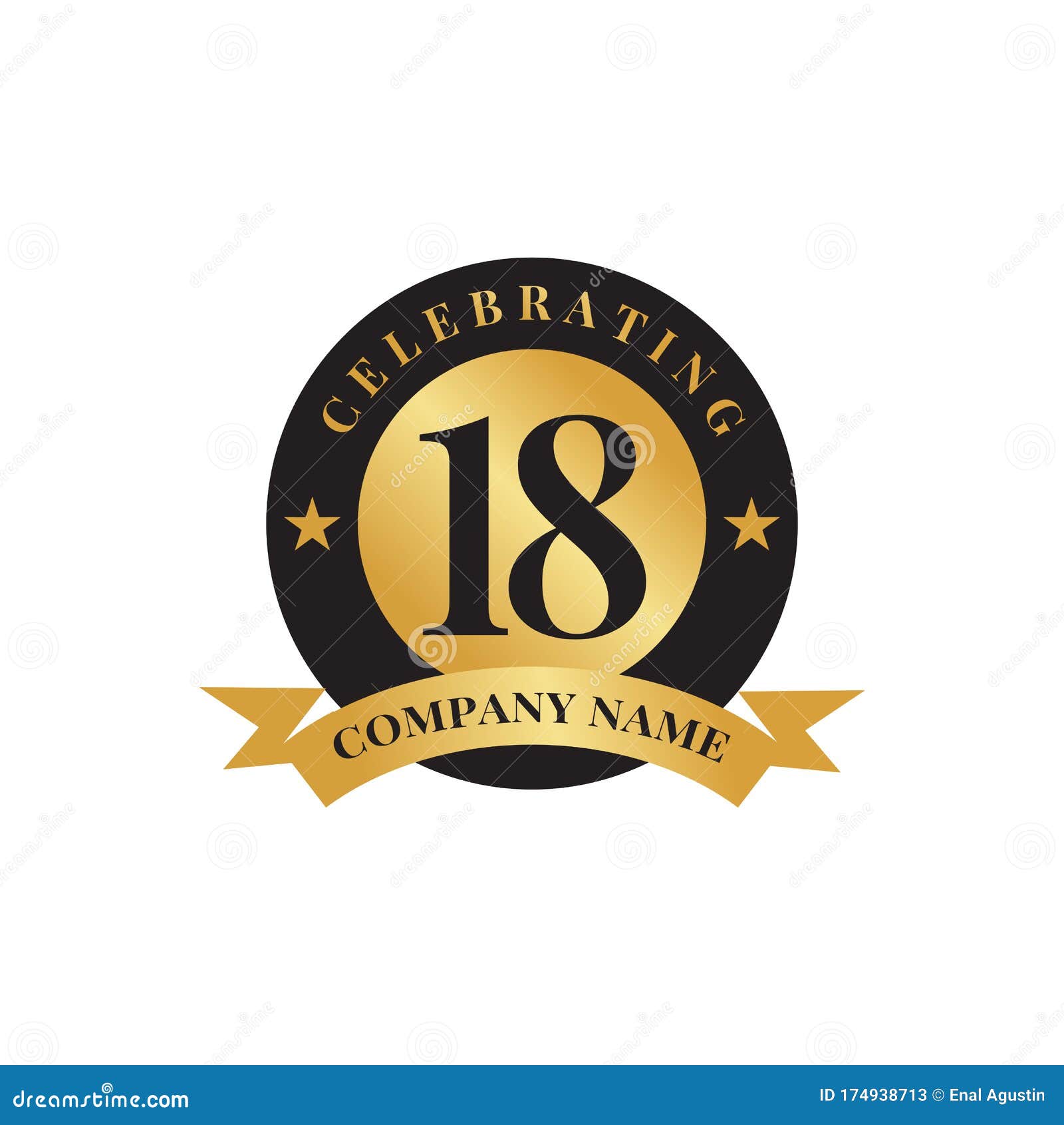 18th Year Anniversary Logo Design Template Stock Vector - Illustration ...