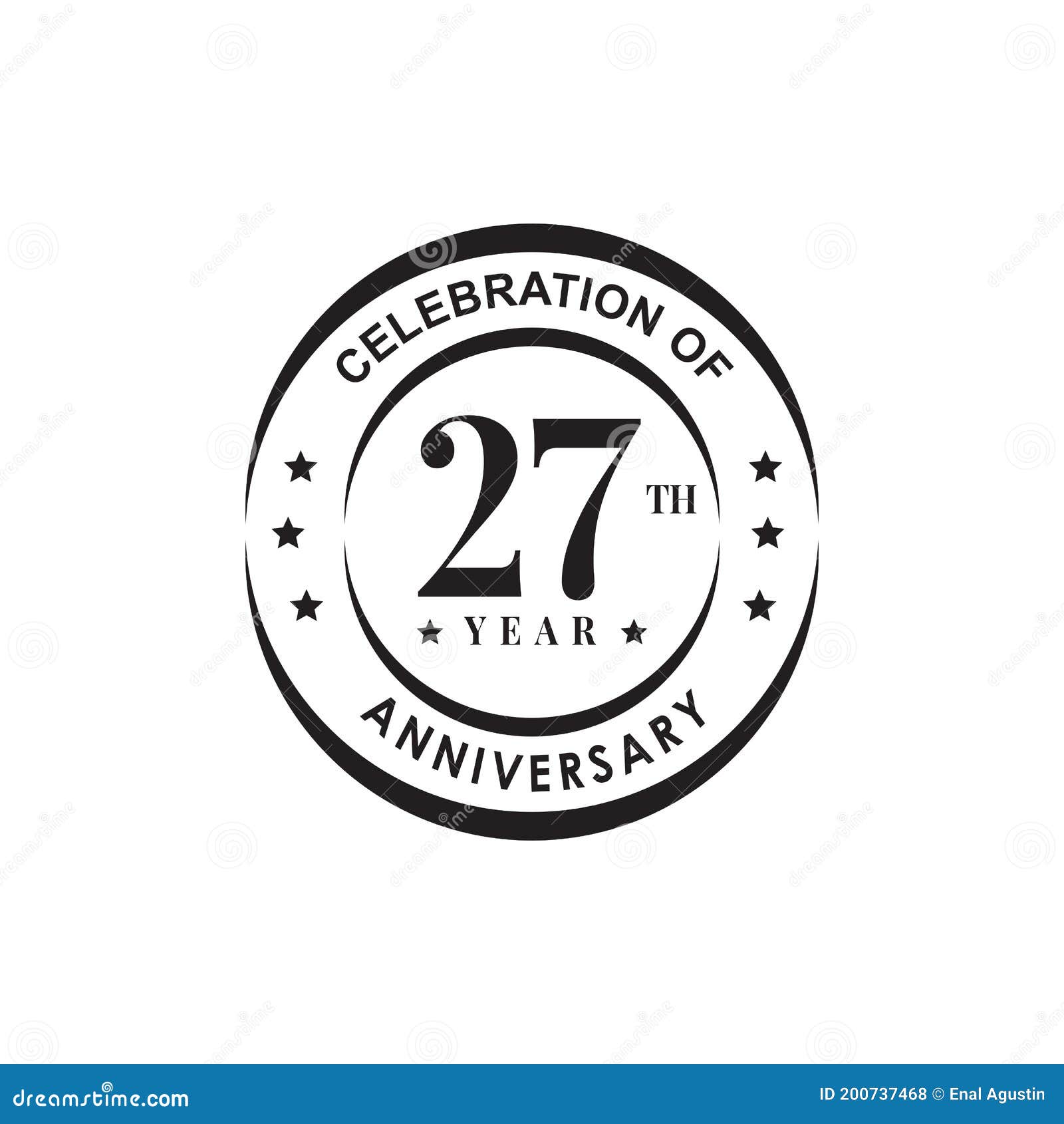 27th Year Anniversary Logo Design Template Stock Vector - Illustration ...