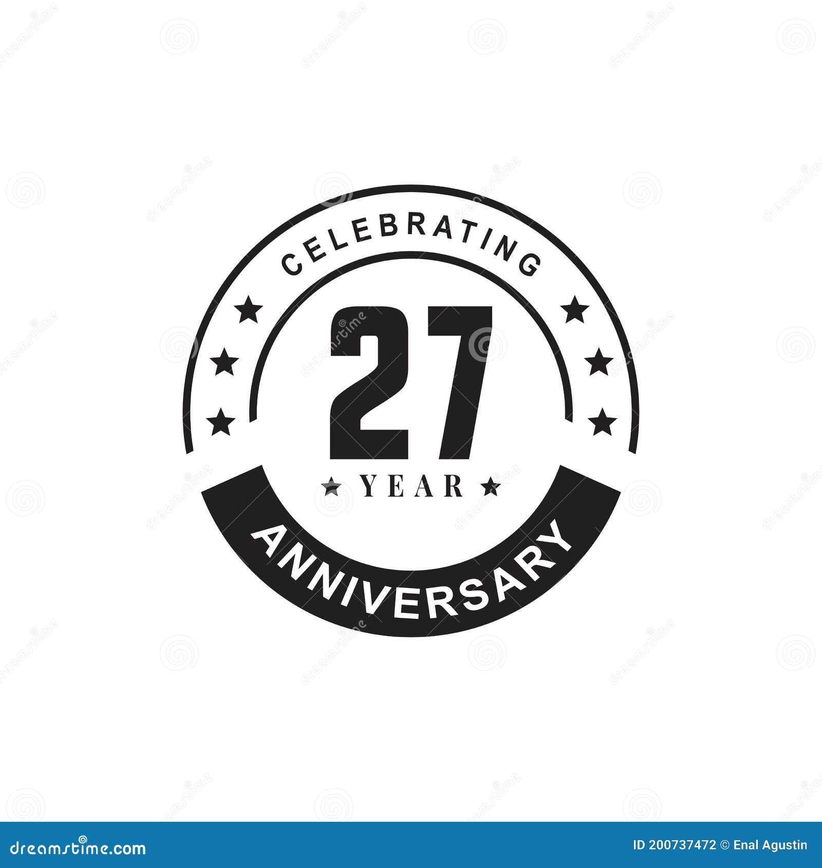 27th Year Anniversary Logo Design Template Stock Vector - Illustration ...