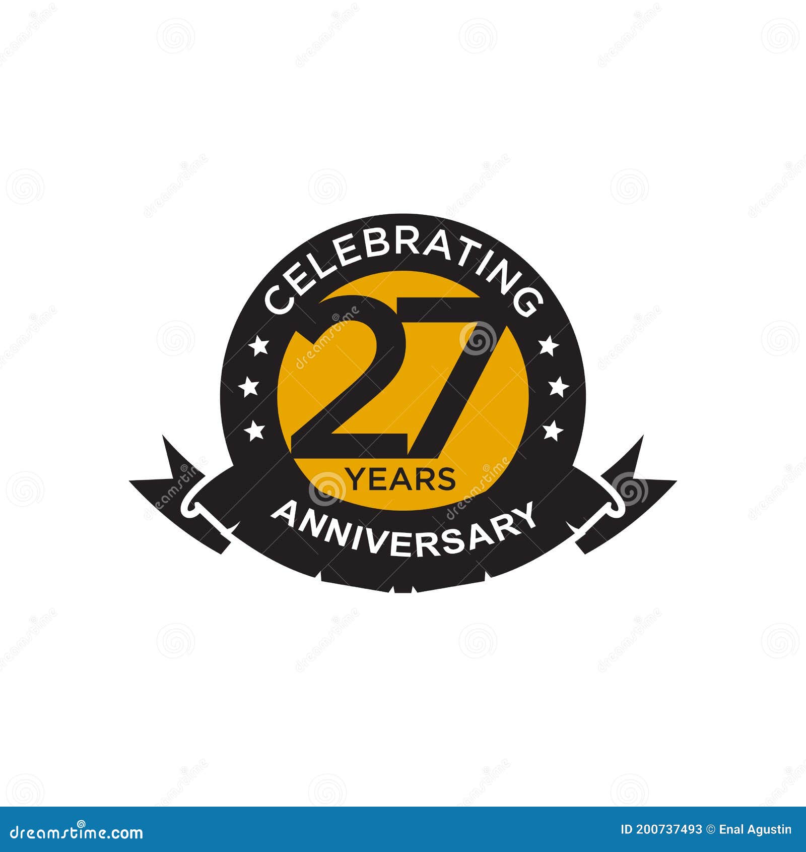 27th Year Anniversary Logo Design Template Stock Vector - Illustration ...