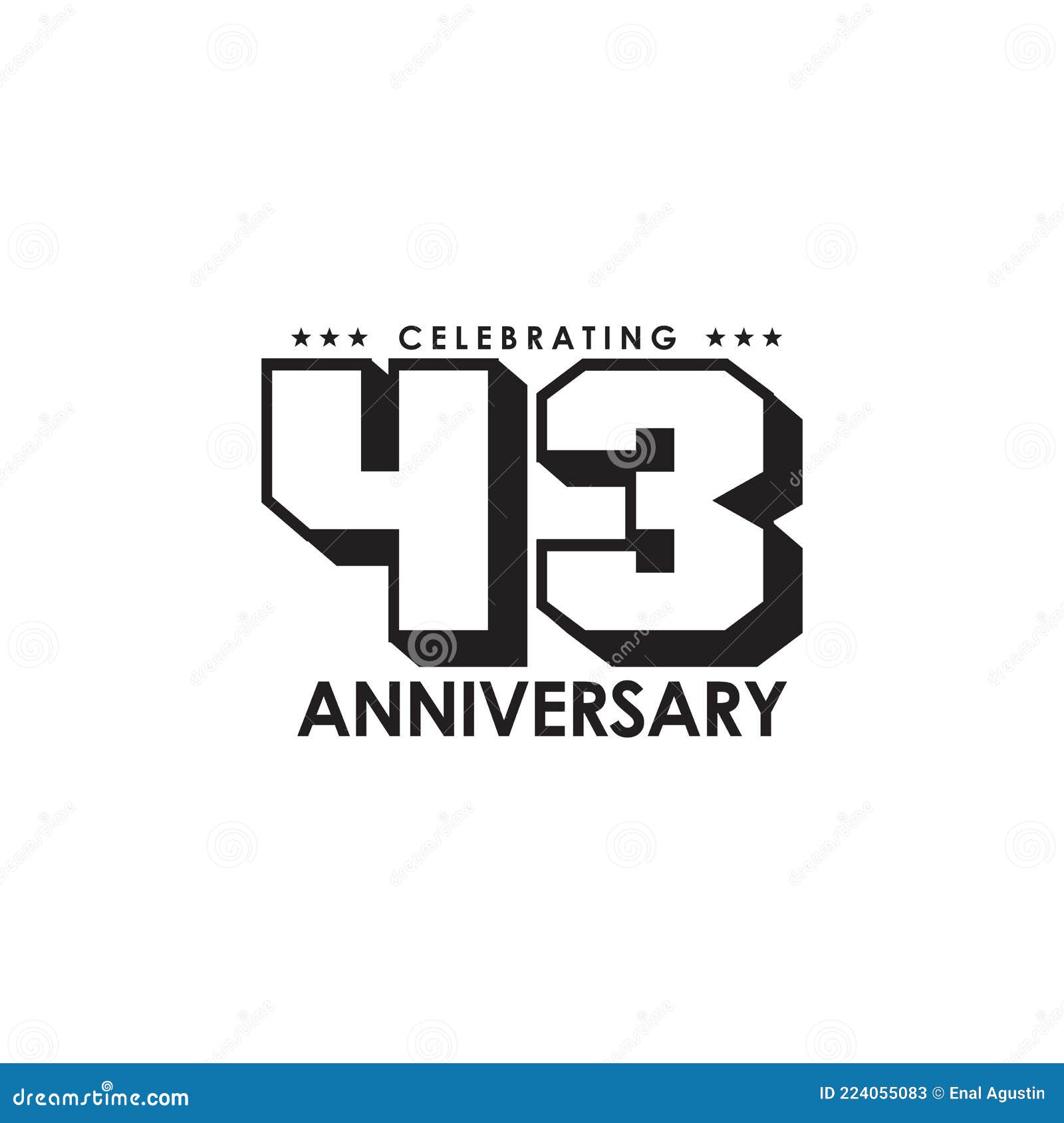 43th Year Anniversary Logo Design Template Stock Illustration ...