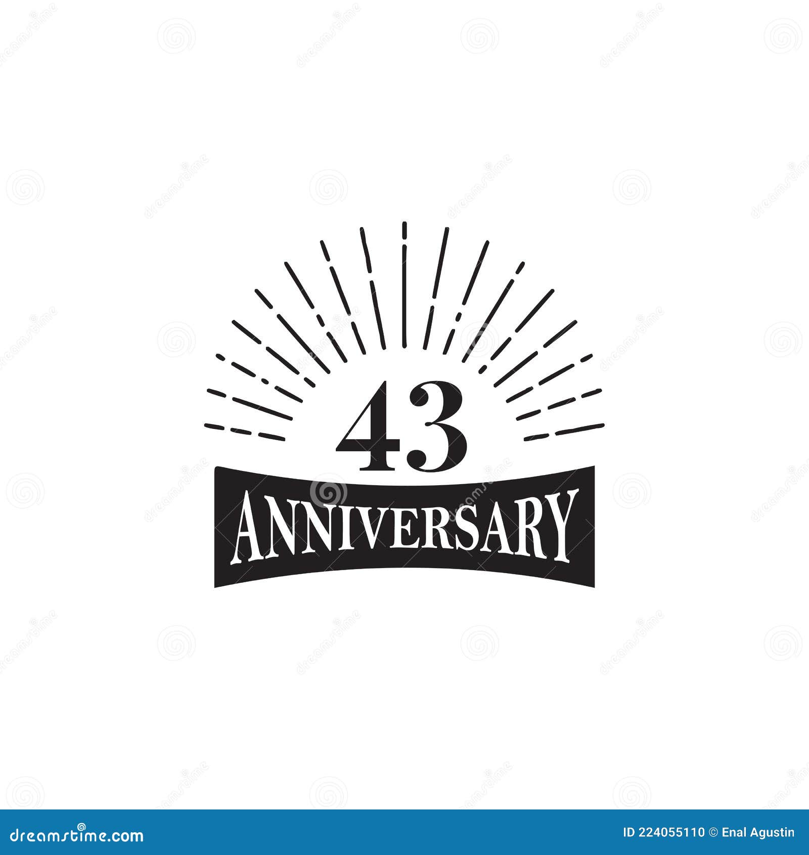 43th Year Anniversary Logo Design Template Stock Vector - Illustration ...