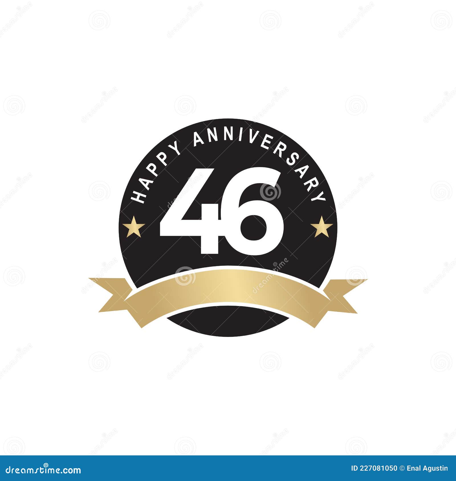 46th Year Anniversary Logo Design Template Stock Vector - Illustration ...