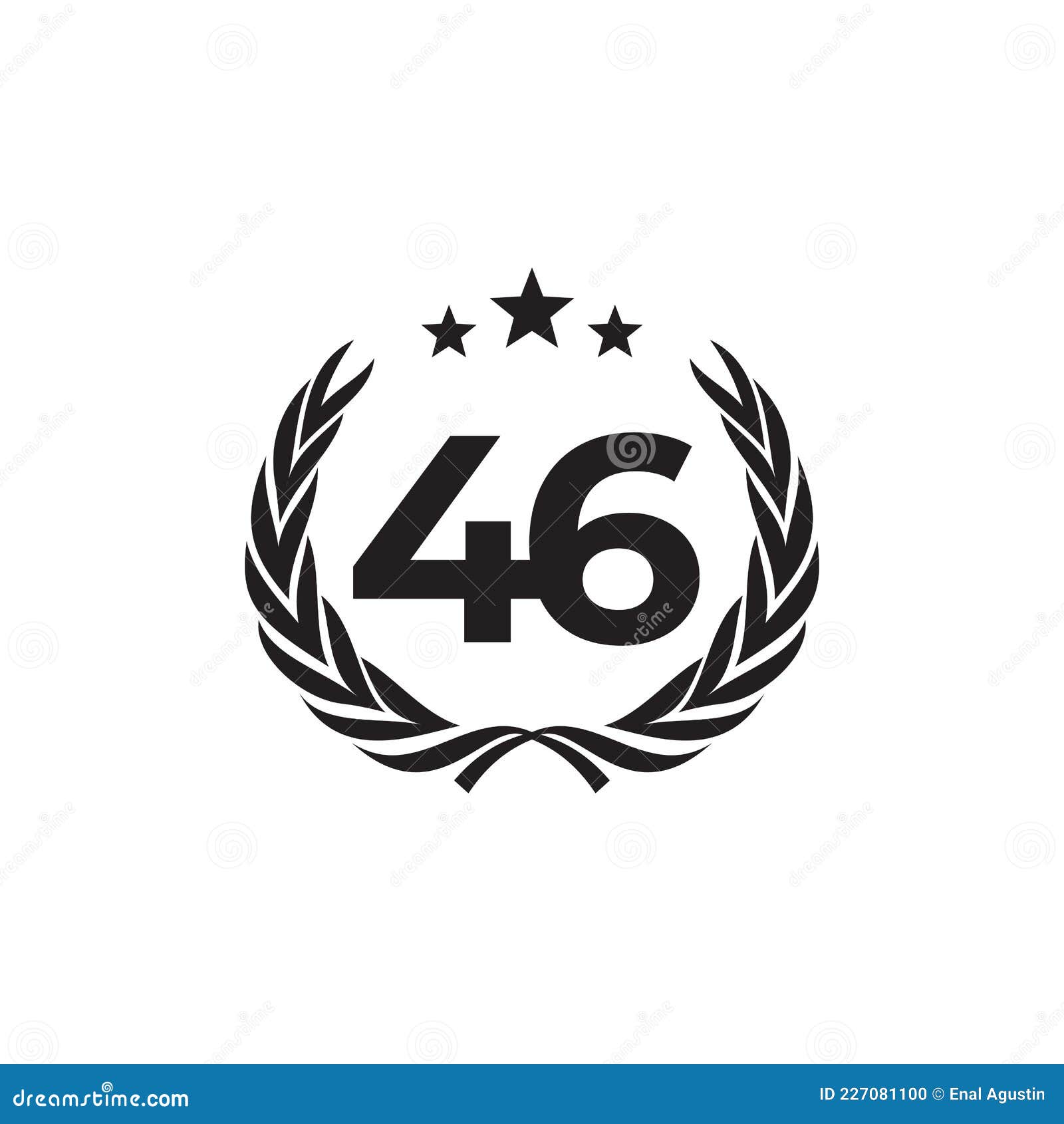 46th Year Anniversary Logo Design Template Stock Vector - Illustration ...
