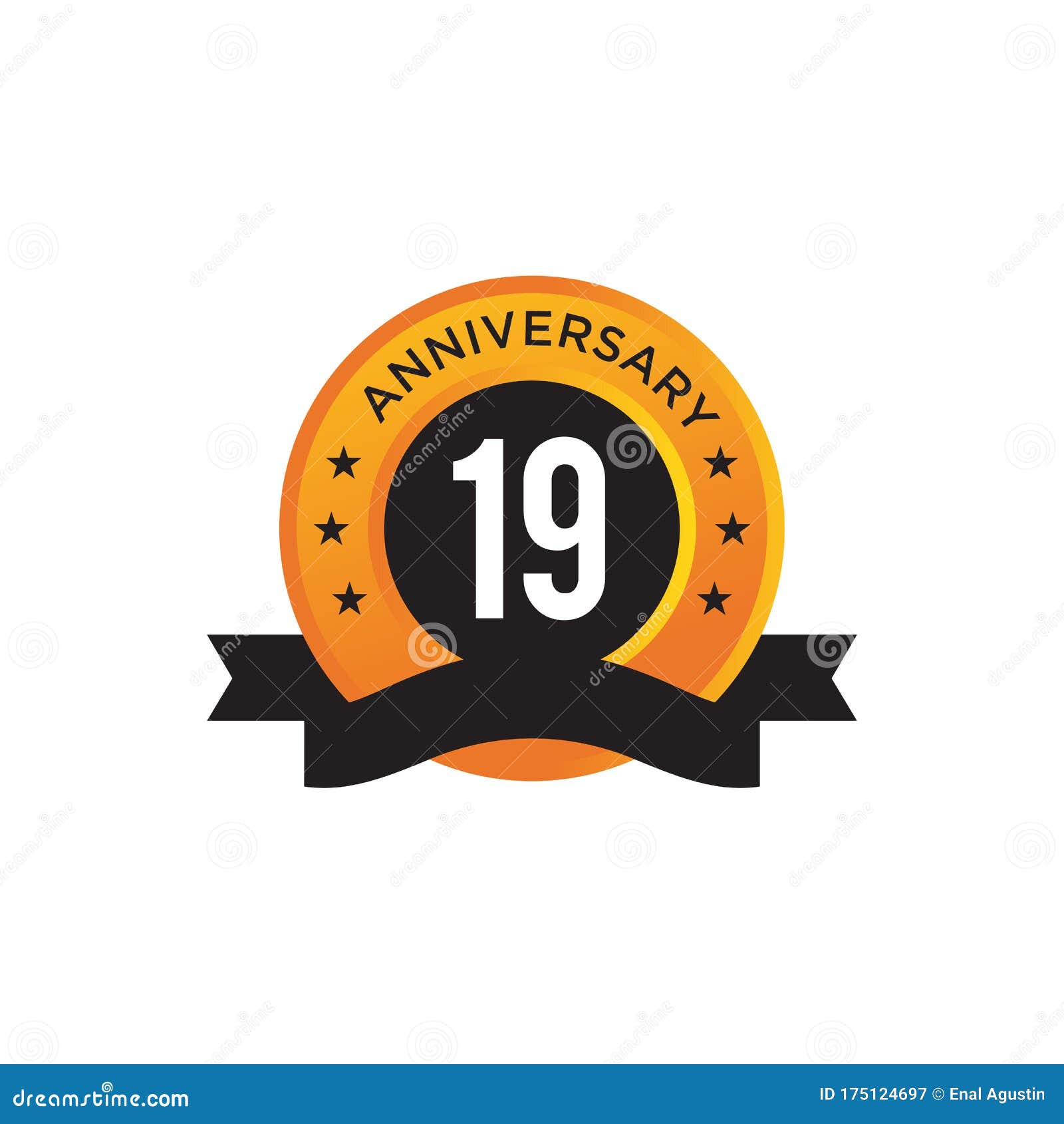 19th Year Anniversary Logo Design Vector Template Stock Vector ...