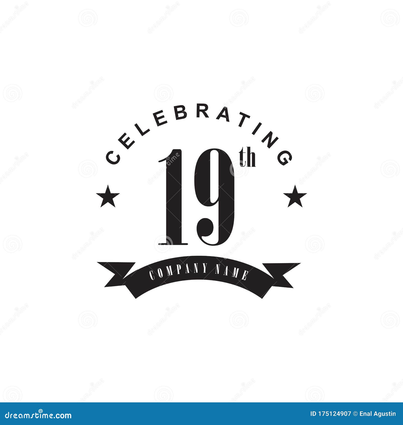 19th Year Anniversary Background Vector Illustration | CartoonDealer ...