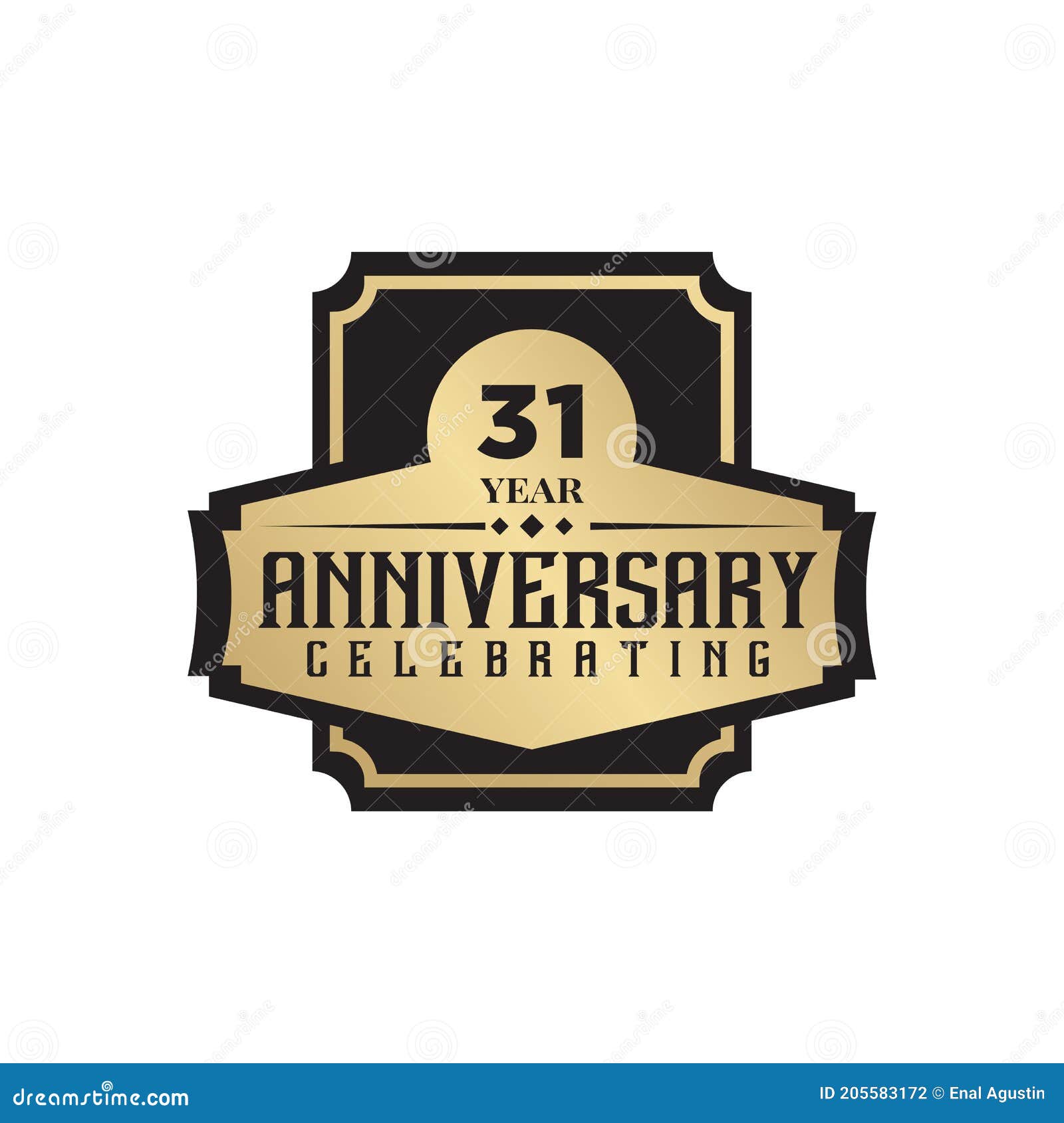 31th Year Anniversary Logo Design Template Stock Vector - Illustration ...