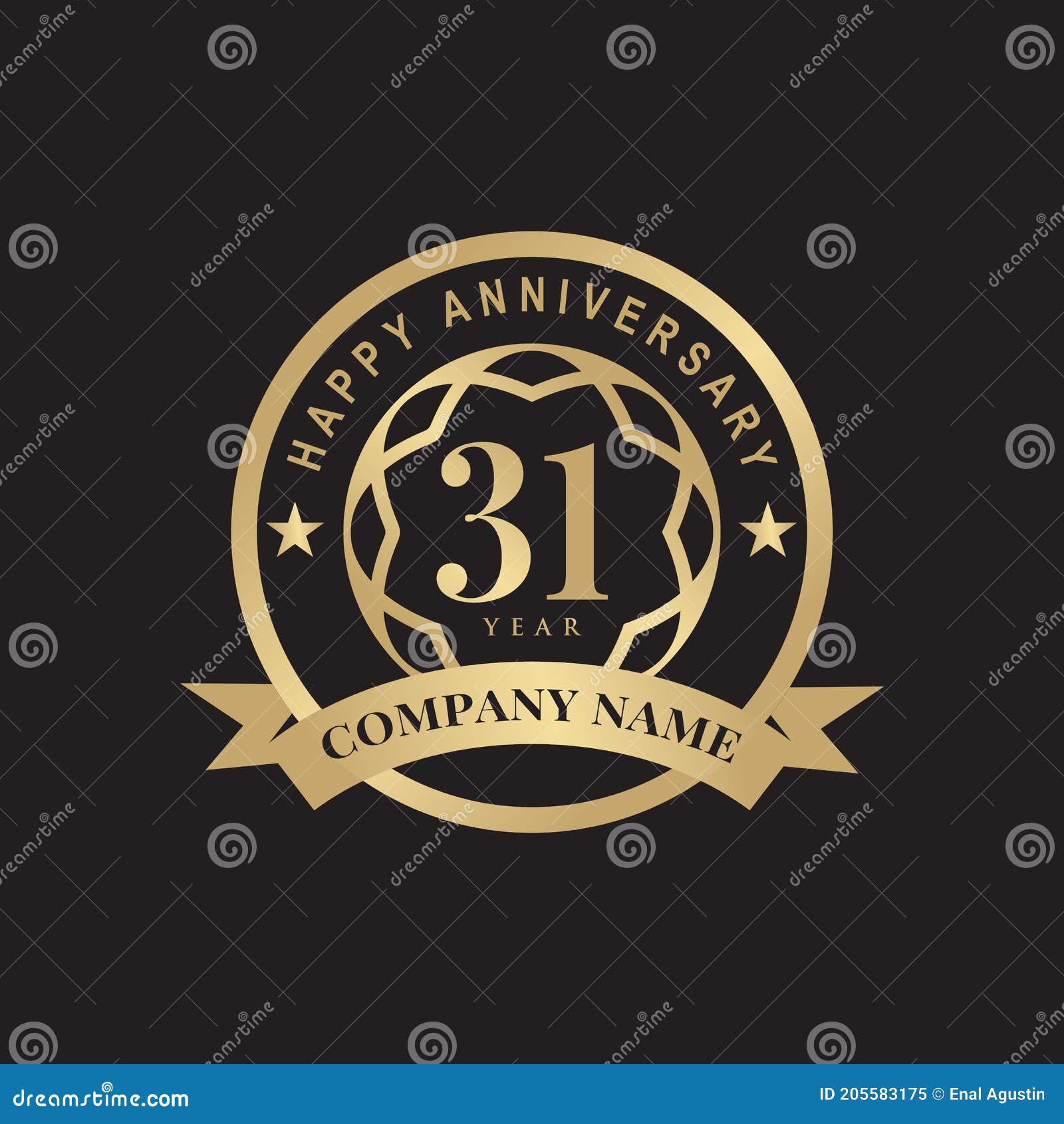 31th Year Anniversary Logo Design Template Stock Illustration ...