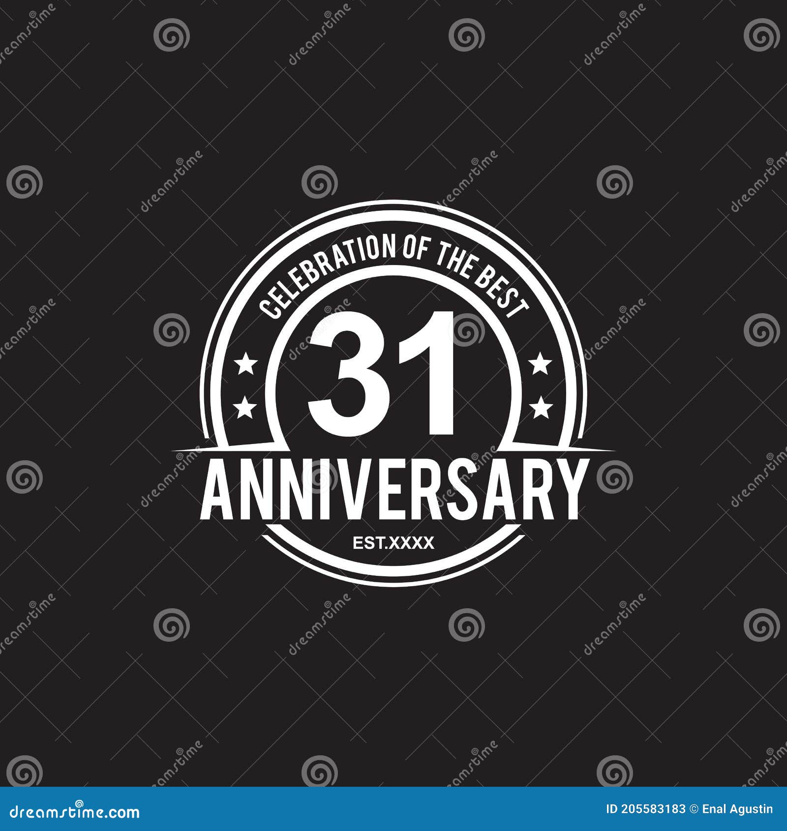 31th Year Anniversary Logo Design Template Stock Illustration ...