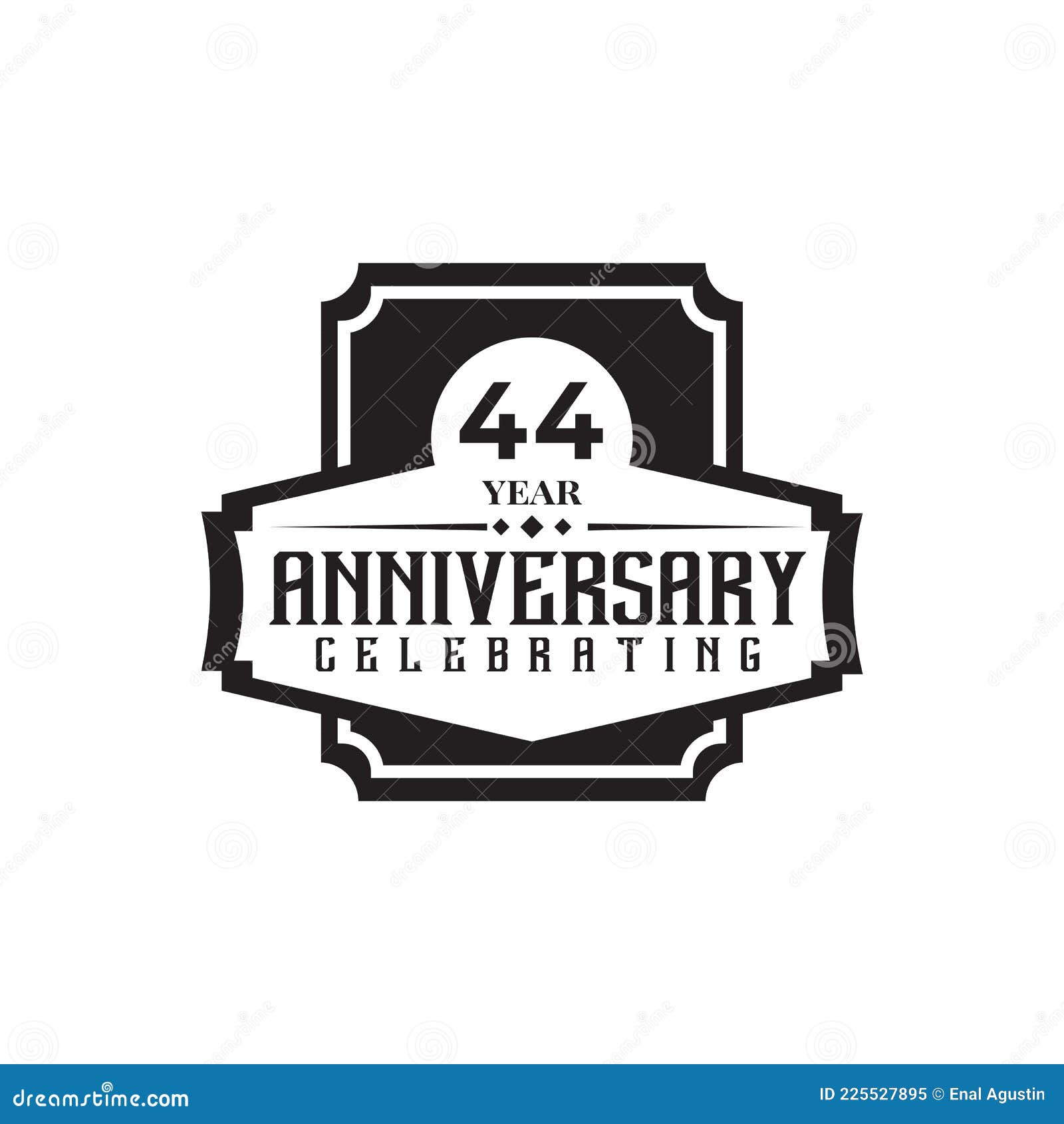 44th Year Anniversary Logo Design Template Stock Vector - Illustration ...