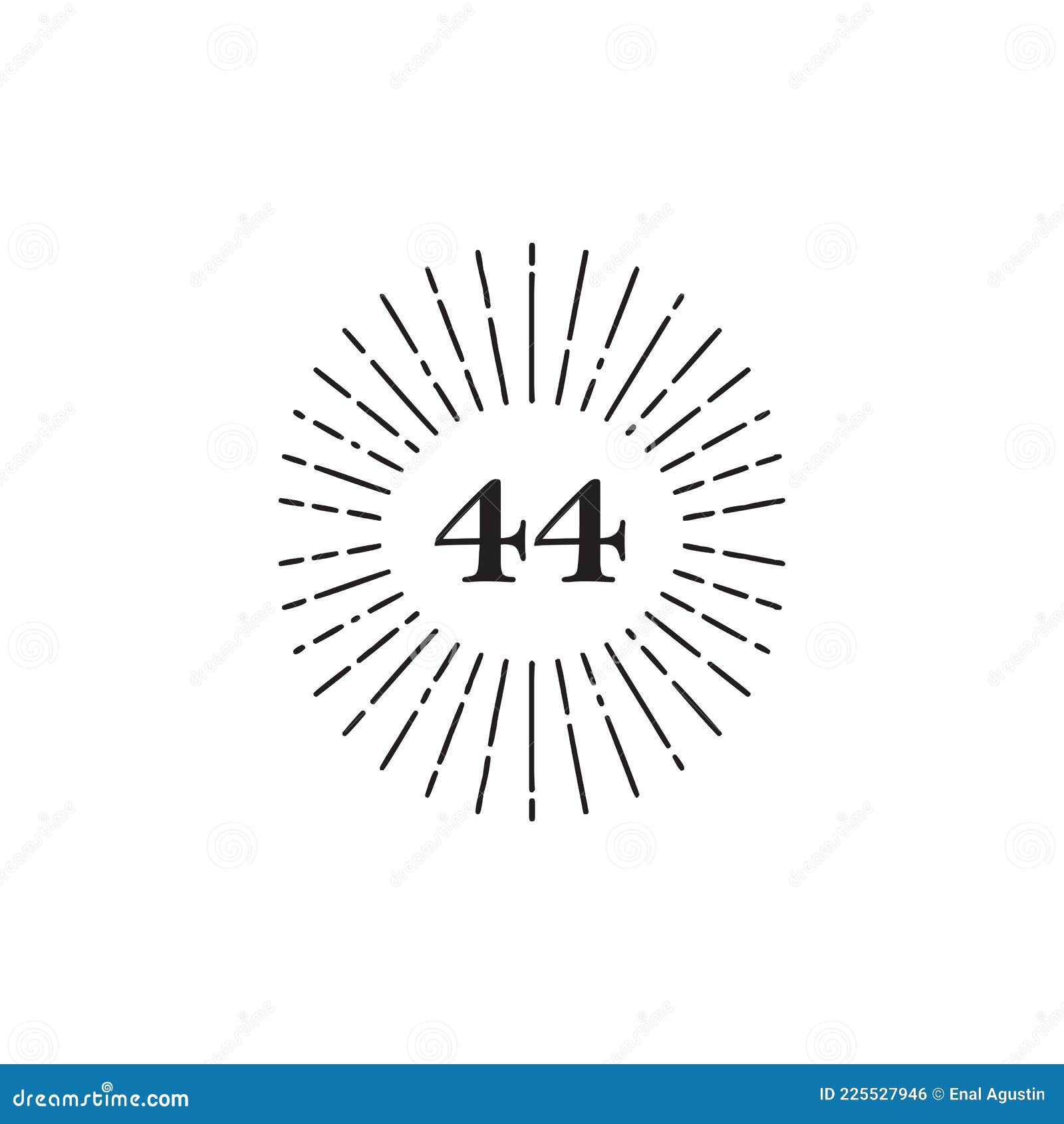 44th Year Anniversary Logo Design Template Stock Vector - Illustration ...