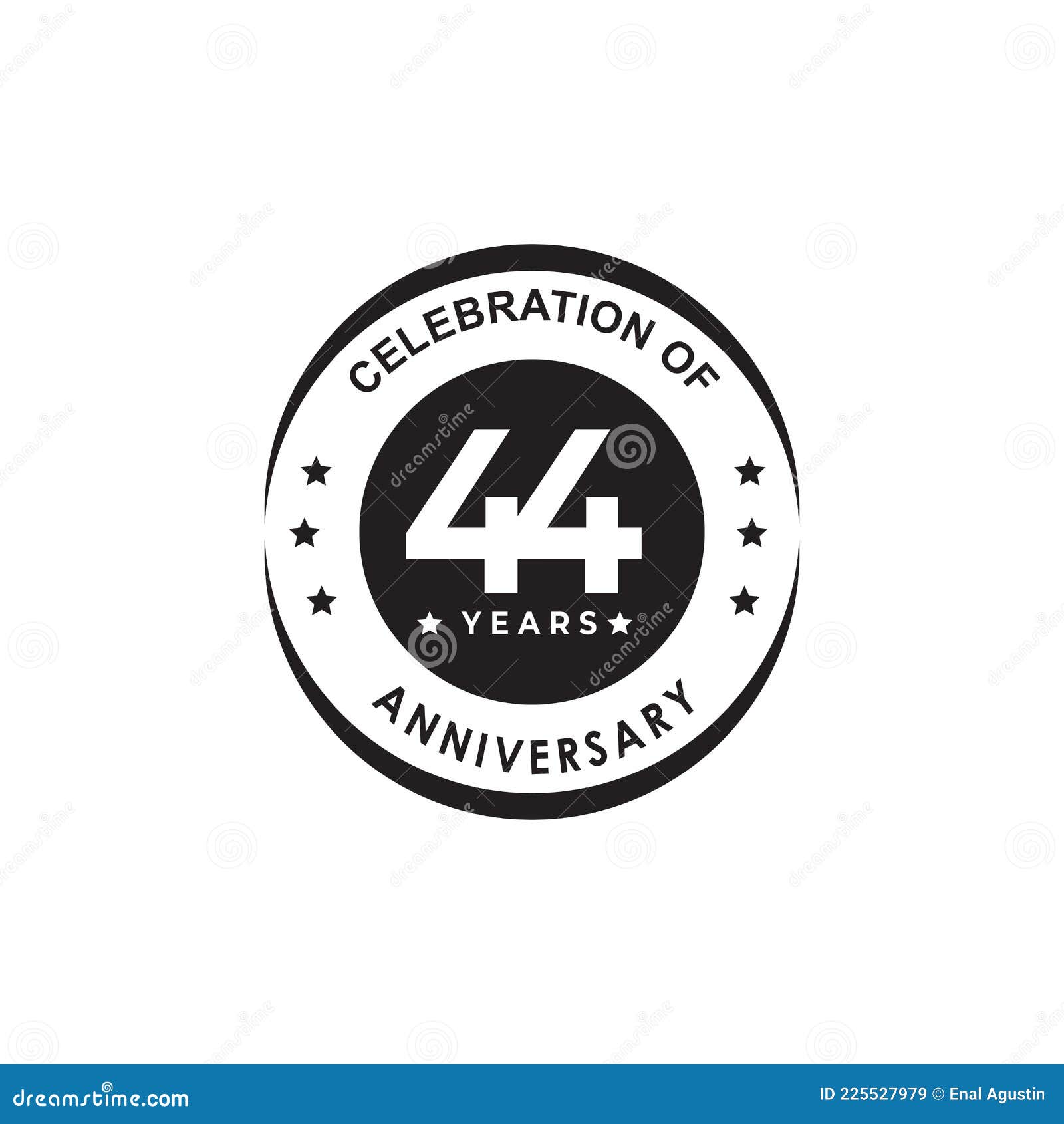 44th Year Anniversary Logo Design Template Stock Vector - Illustration ...